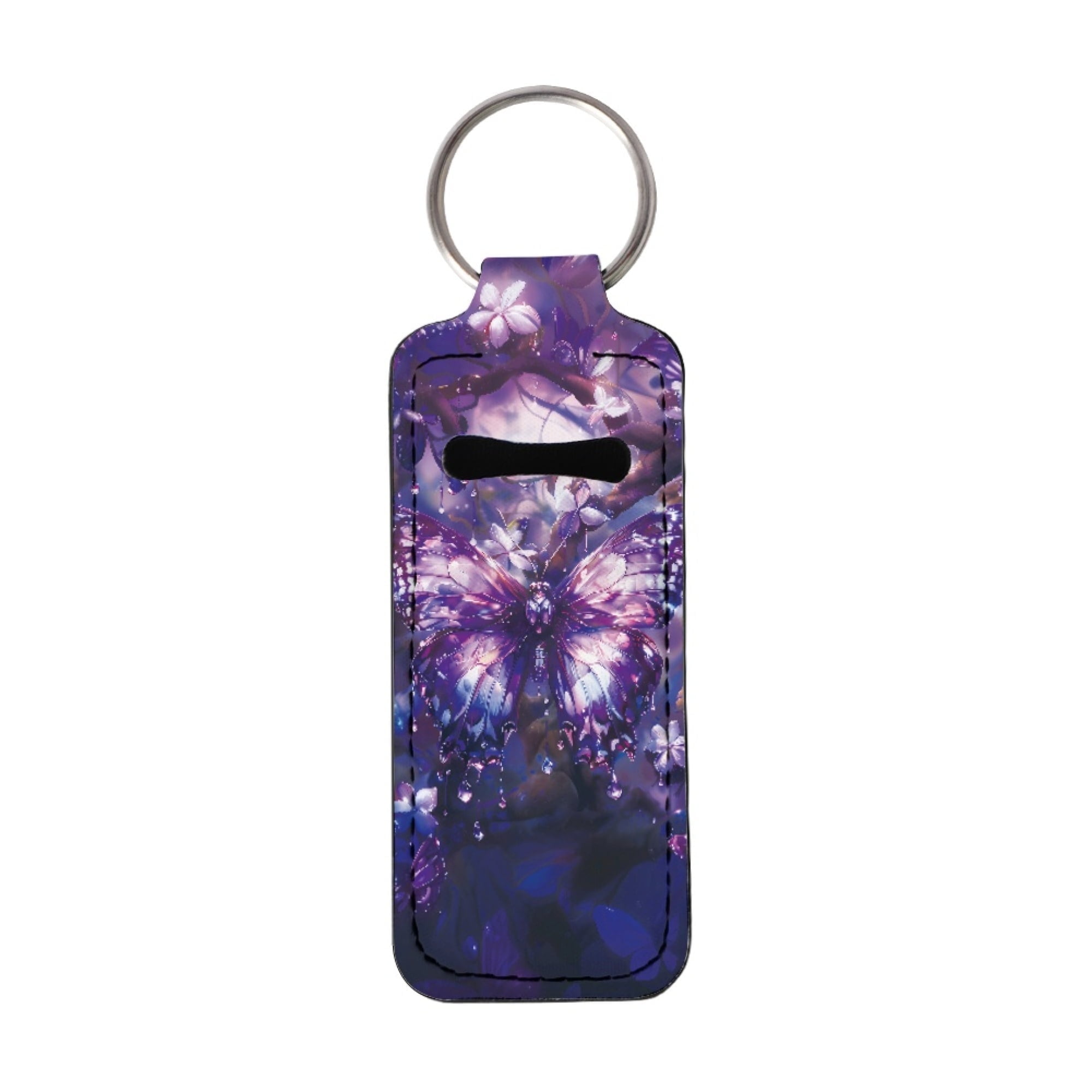 Yuyamidu Purple Butterfly Chapstick Holder Keychain, Girls Lip Balm ...