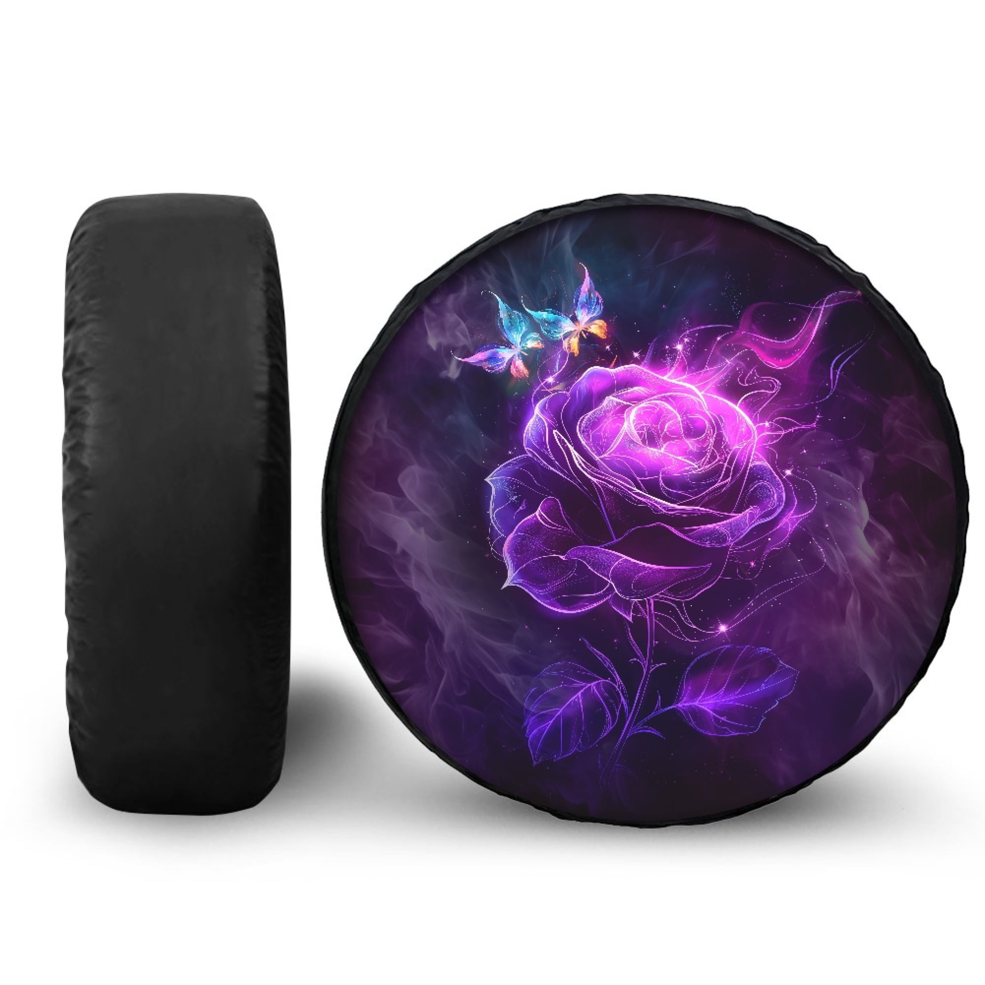 Yuyamidu Purple Rose Spare Wheel Tire Cover Butterfly Wheel Spare Tire ...