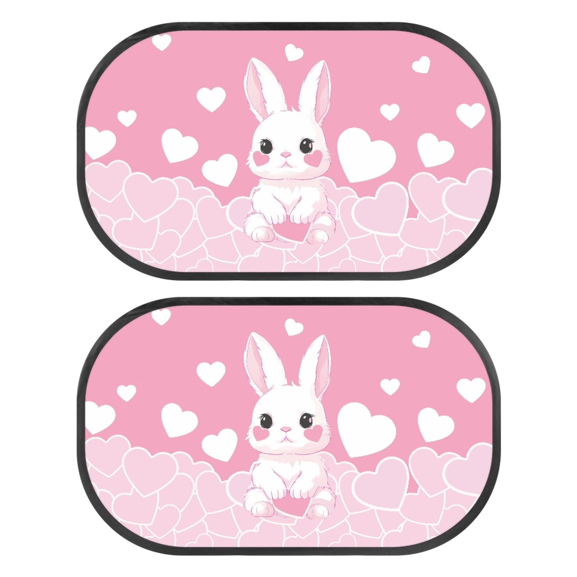 Yuyamidu Rabbit Shade for Car Windows Pink Heart Car Window Shade for ...