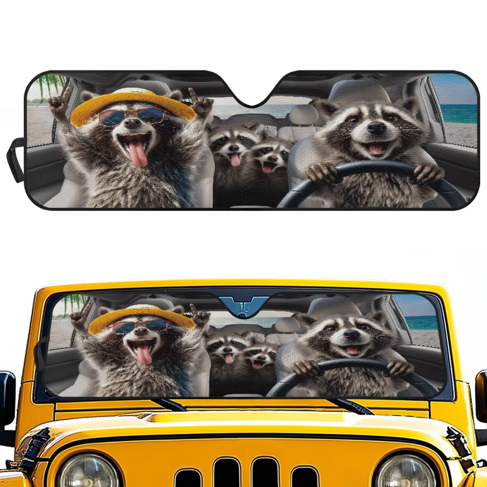 Yuyamidu Raccoon Windshield Sun Shade for Jeep Wrangler JL JLU & Jeep ...