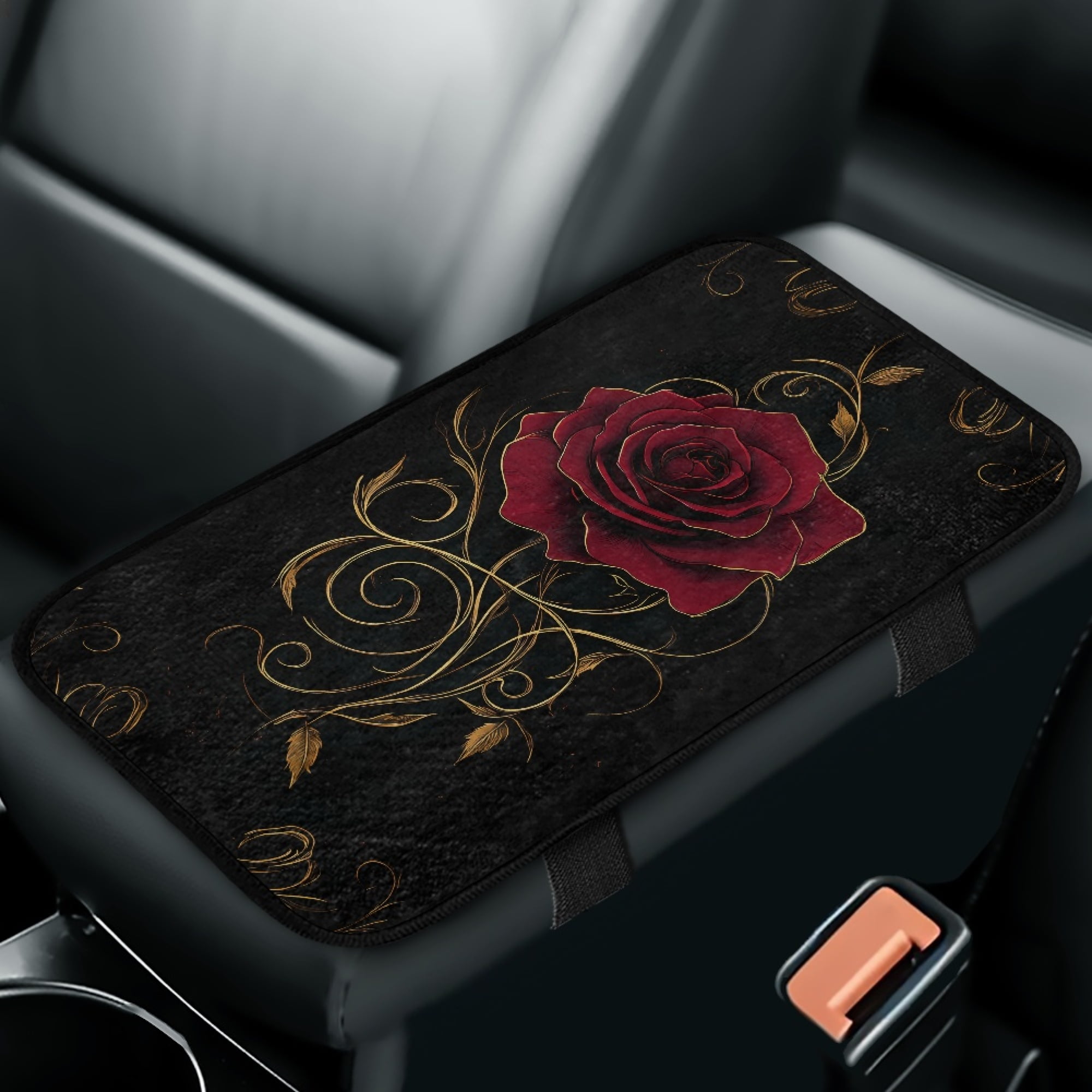 Yuyamidu Red Rose Car Center Console Armrest Pad Fashion Car Center ...