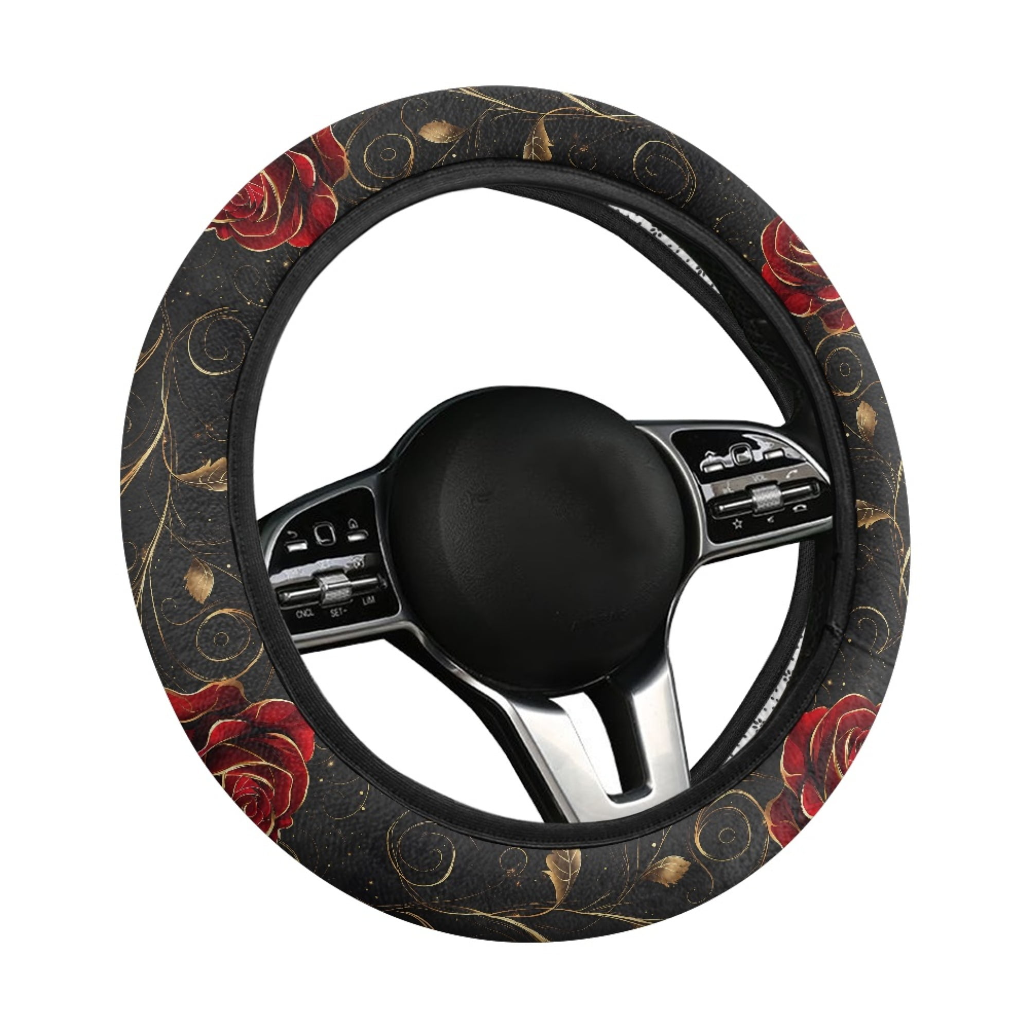 Yuyamidu Red Rose Steering Wheel Cover Accessories Fashoin Auto ...