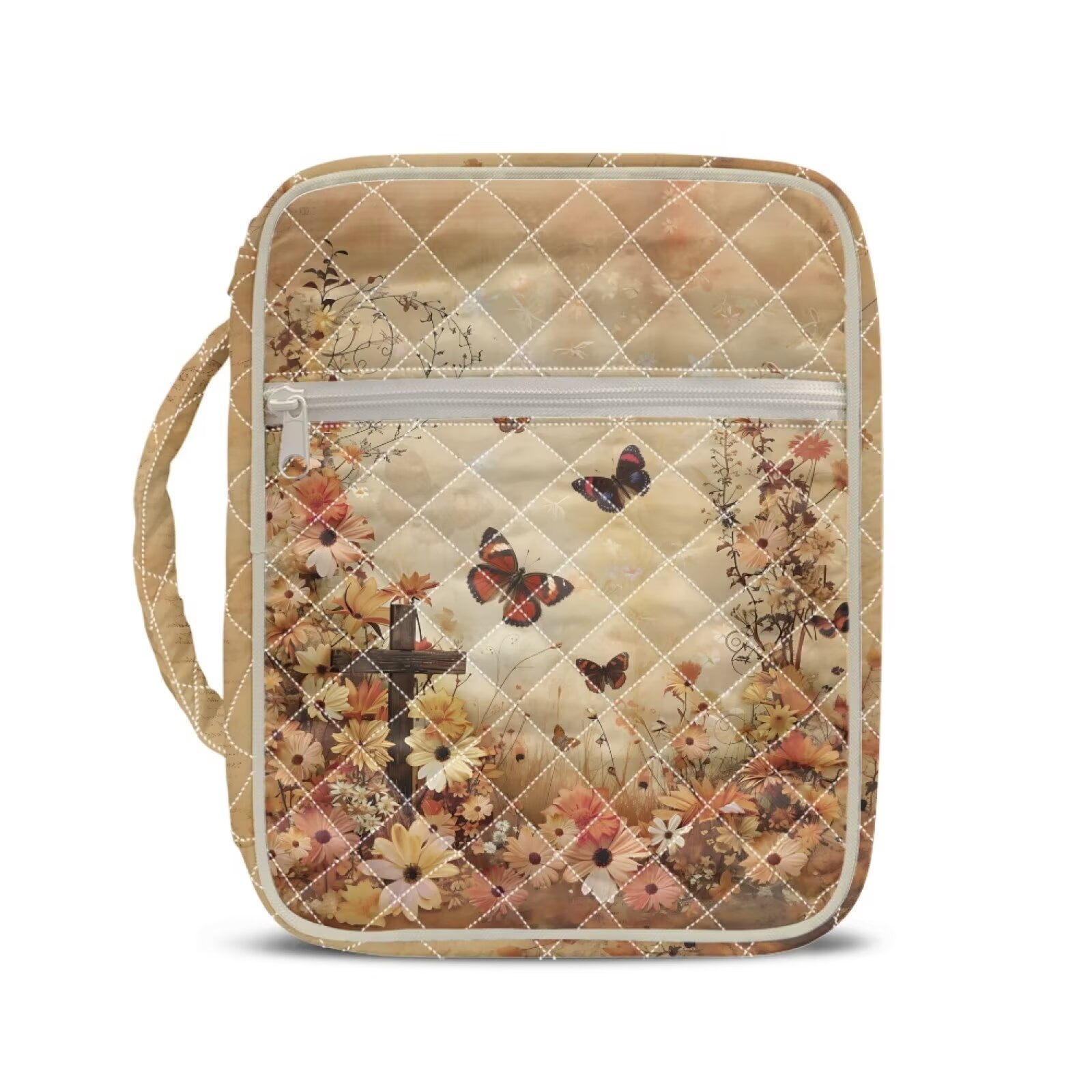 Yuyamidu Retro Daisy Bible Case for Women Cross Bible Bag Book Carrying ...