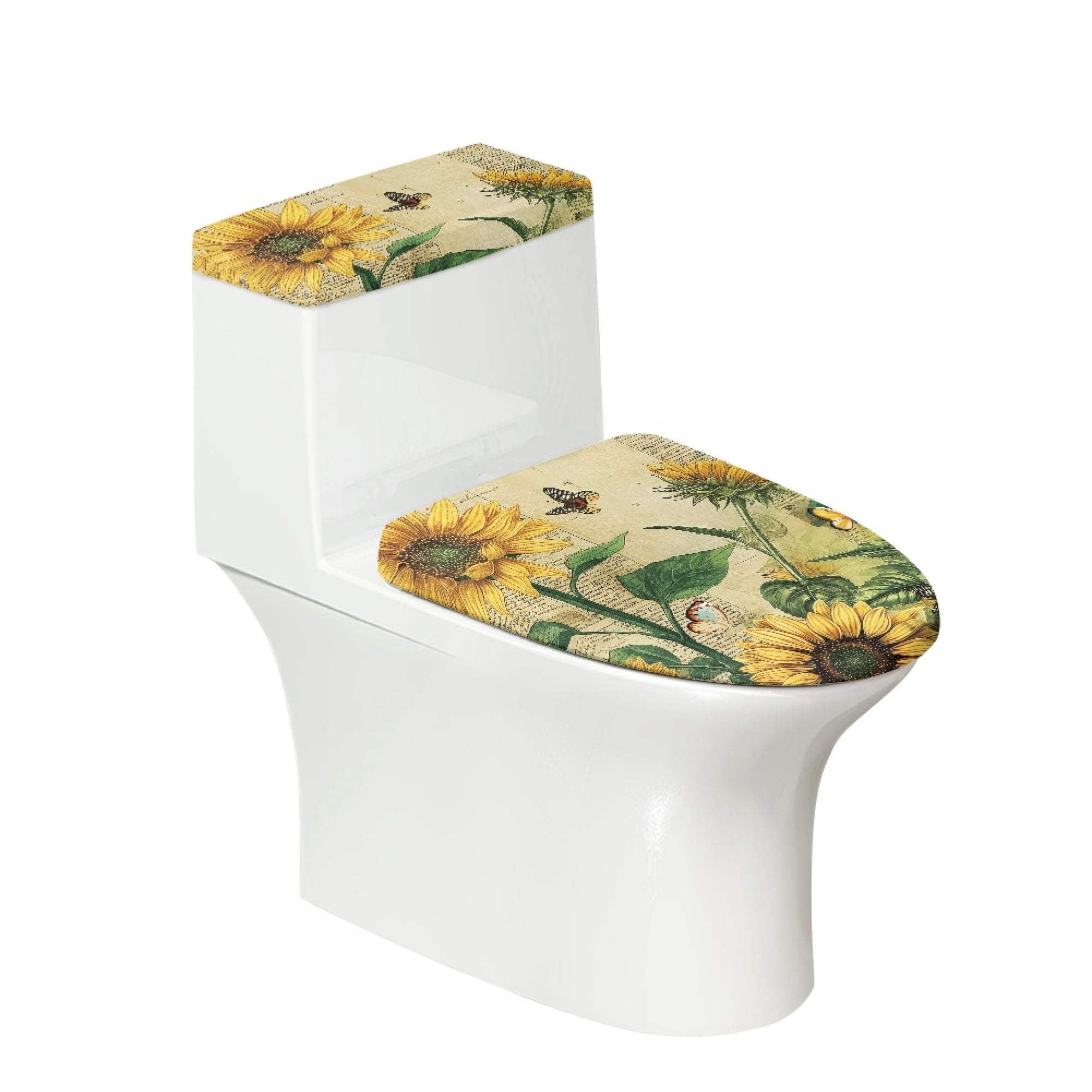 Yuyamidu Retro Sunflower Toilet Dust Cover Butterfly Bathroom Toilet ...