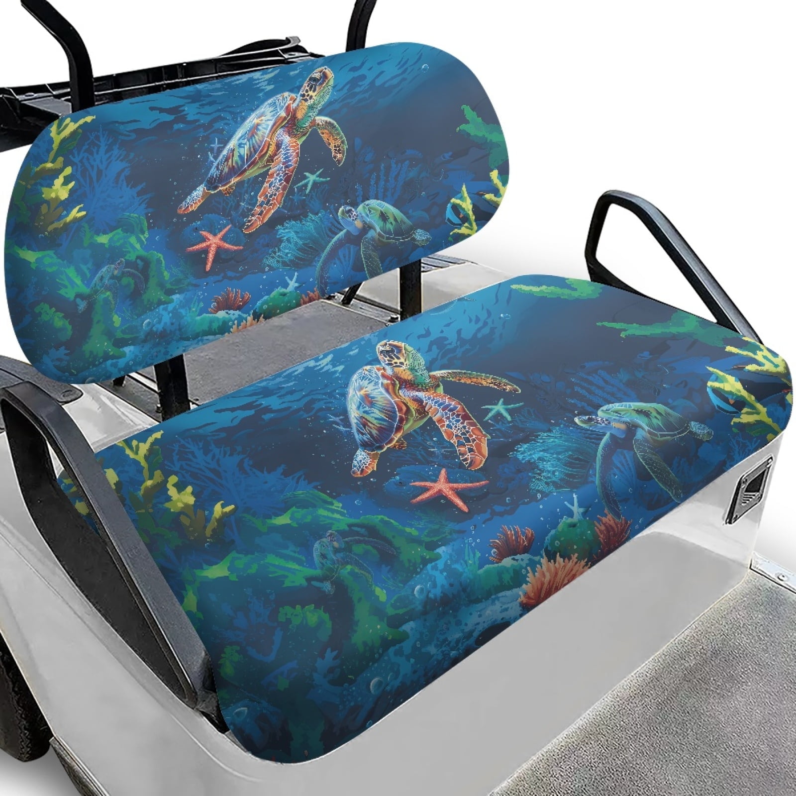 Yuyamidu Sea Turtle Golf Cart Seat Cover Set of 2 Blue Ocean Seat ...