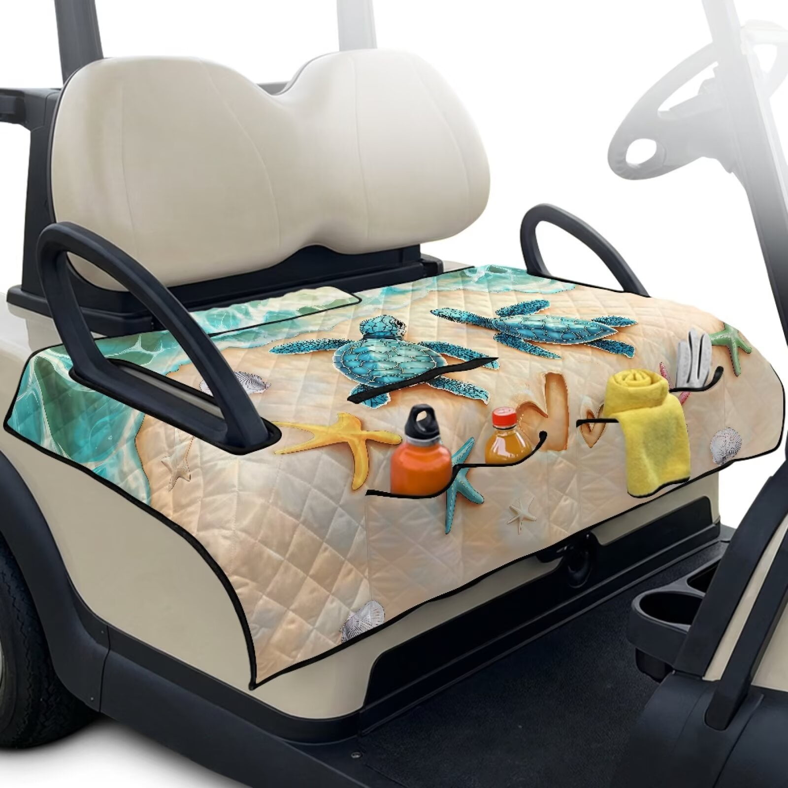 Yuyamidu Sea Turtle Golf Cart Seat Cover with Pockets Beach Golfcart ...