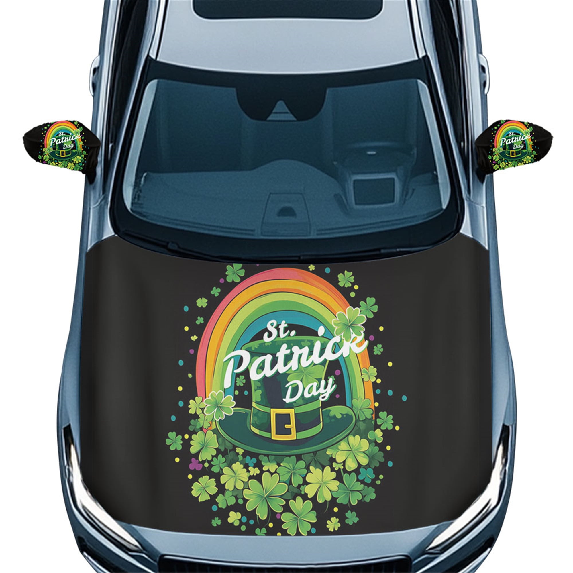 Yuyamidu St. Patrick's Day Side View Mirror Covers for Sedan Car Hood ...