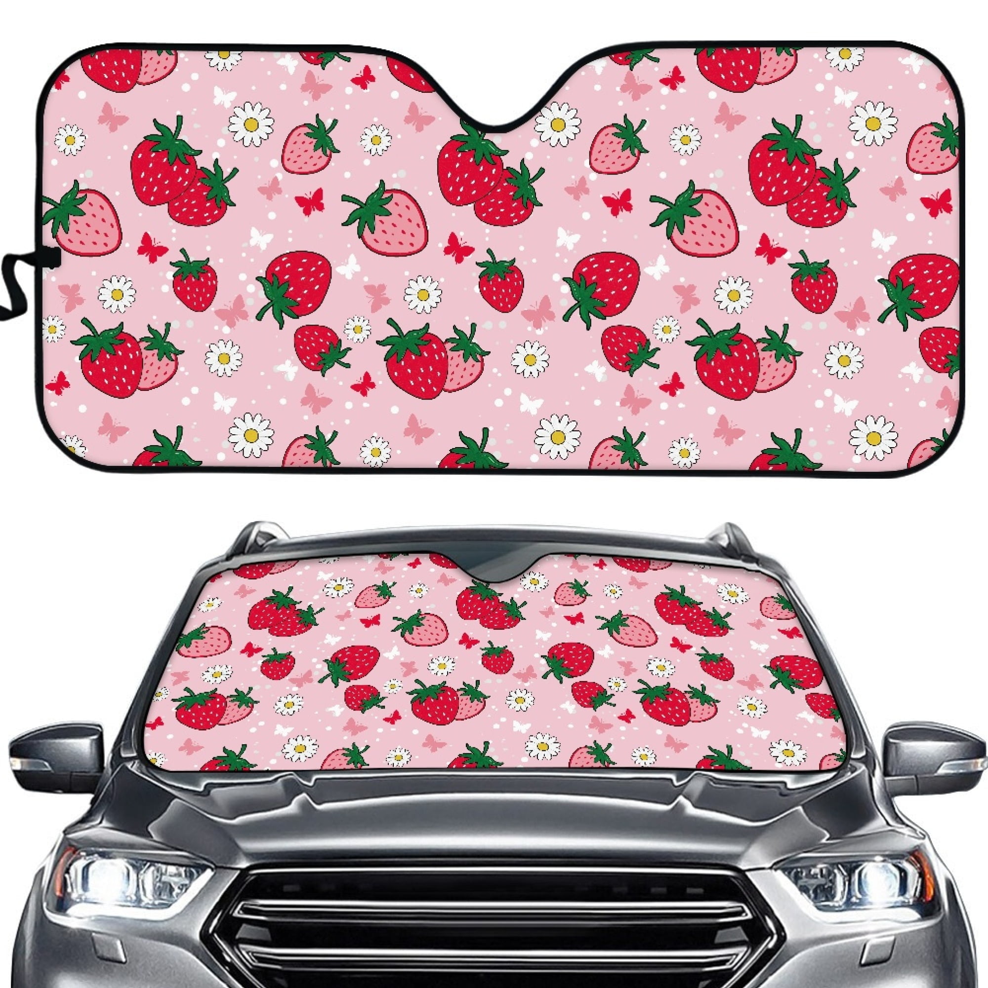 Yuyamidu Strawberry Sun Shade for Car SUV Van Truck Windshield Visor ...
