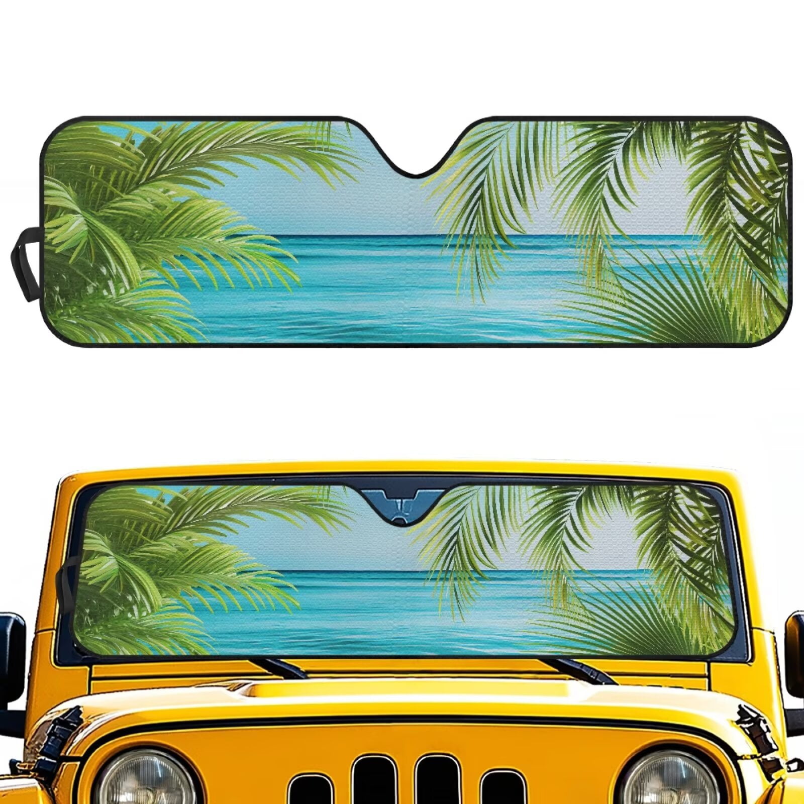 Yuyamidu Summer Windshield Sun Shade Compatible with Wrangler JK JKU TJ ...