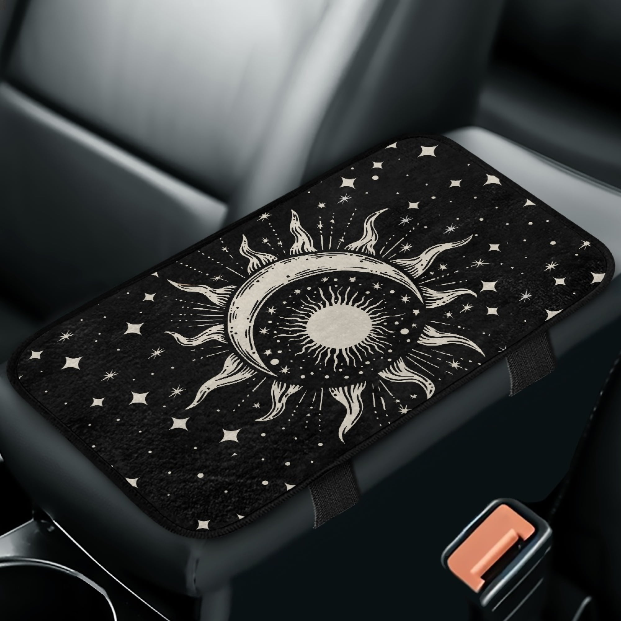 Yuyamidu Sun and Moon Car Center Armrest Cover Flannel Car Center ...