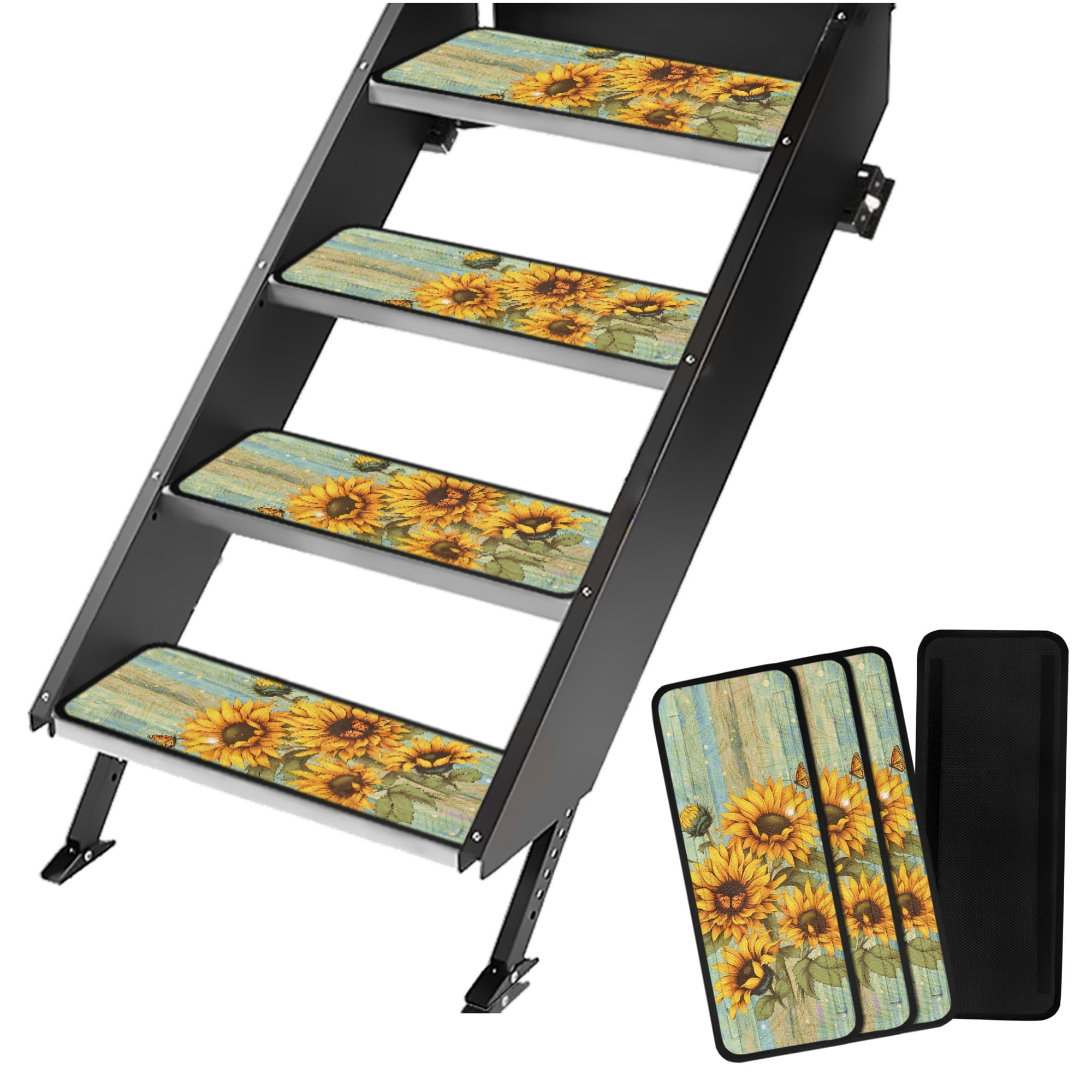 Yuyamidu Sunflower Camper Print RV Step Cover Board RV Stair Covers Non ...