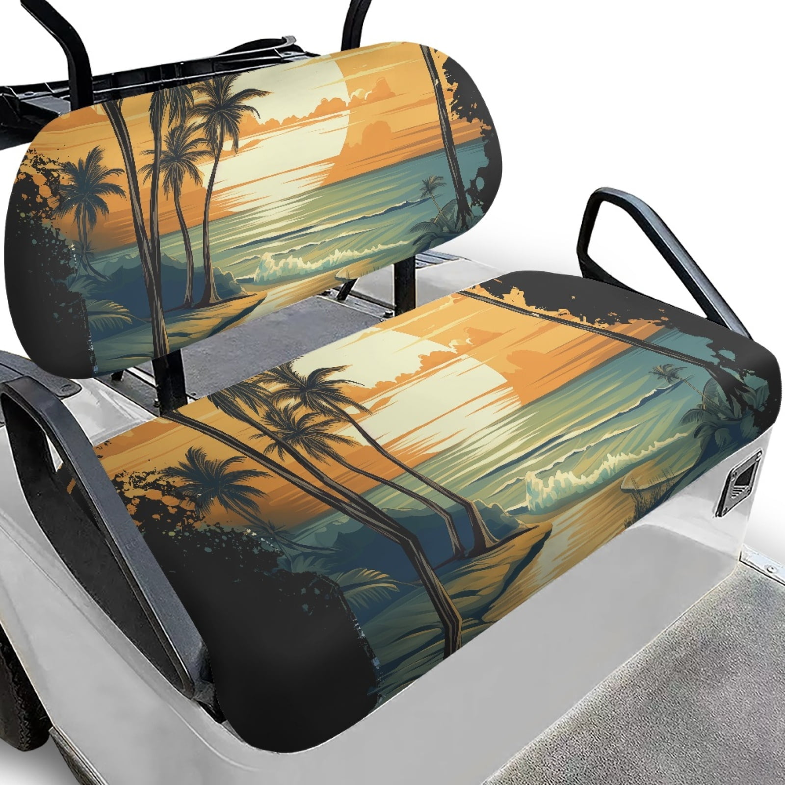 Yuyamidu Sunset Back Rest Seat Cushion Set of 2 Coconut Tree Golf Cart ...