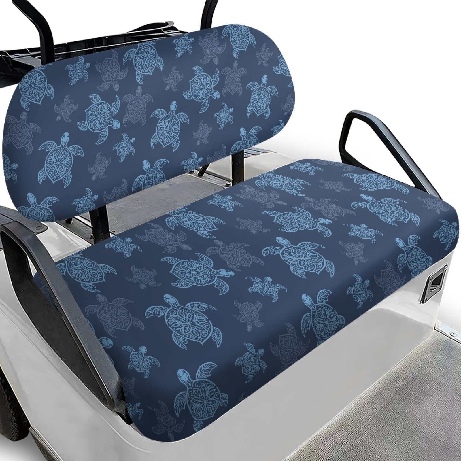 Yuyamidu Turtle Golf Cart Seat Covers Full Set of 2 Blue Golf Cart Bench Seat Covers Easy ton ...