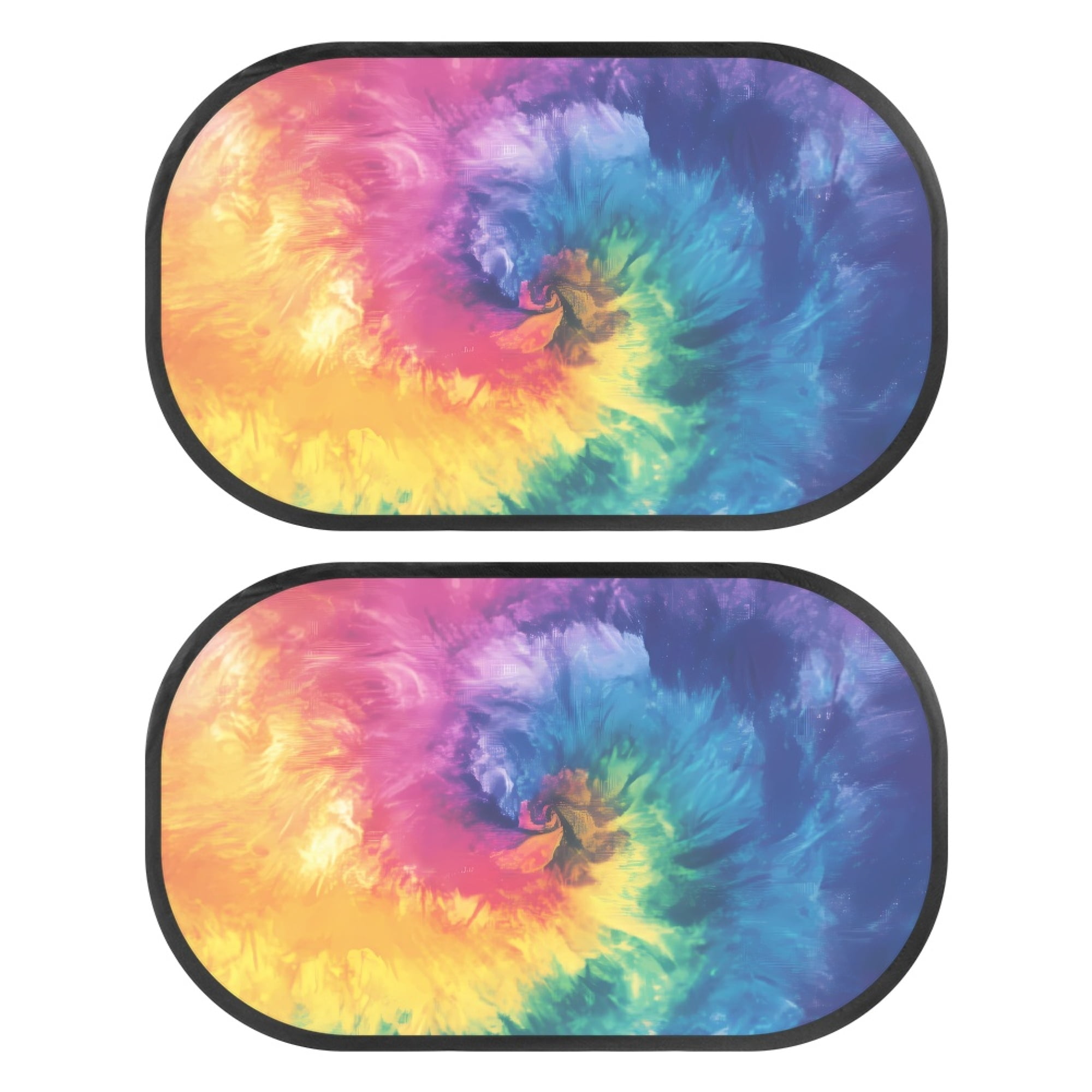 Yuyamidu Whilpool Tie Dye Car Window Shade Rainbow Shade for Car Side ...