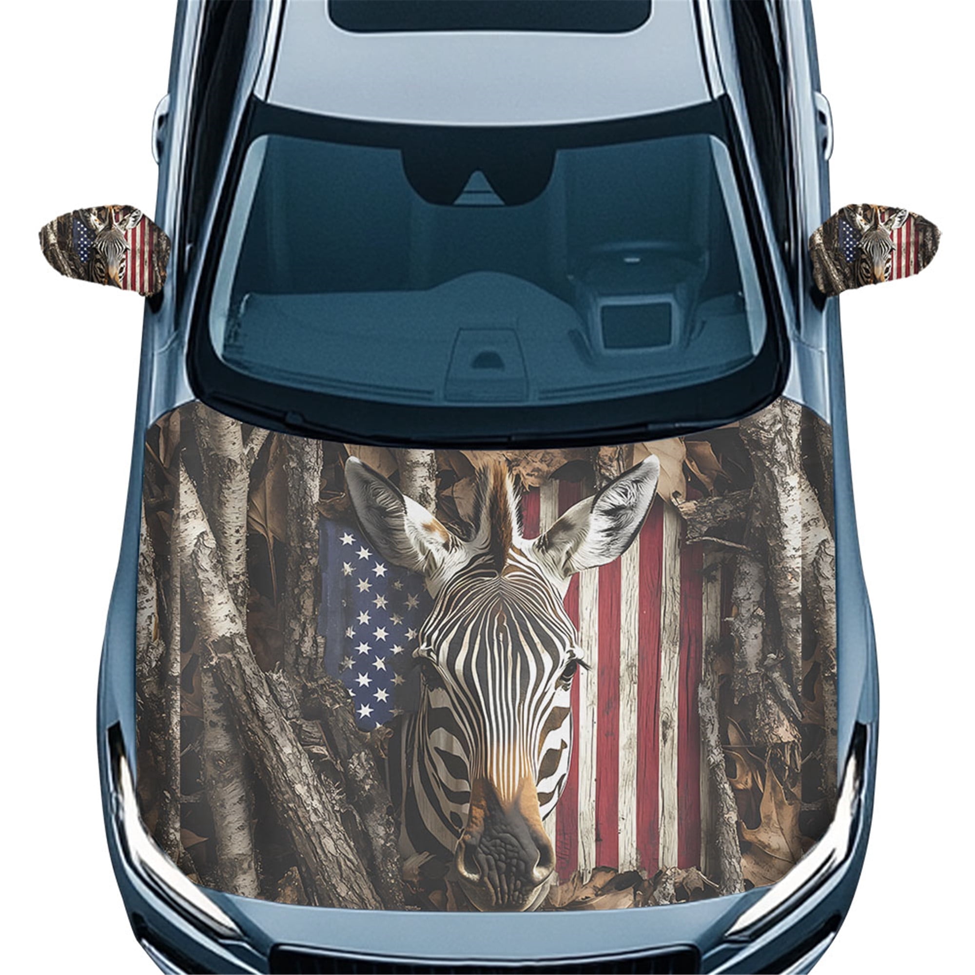 Yuyamidu Zebra Car Hood Covers Protector Camo Hunting Car Front Hood ...