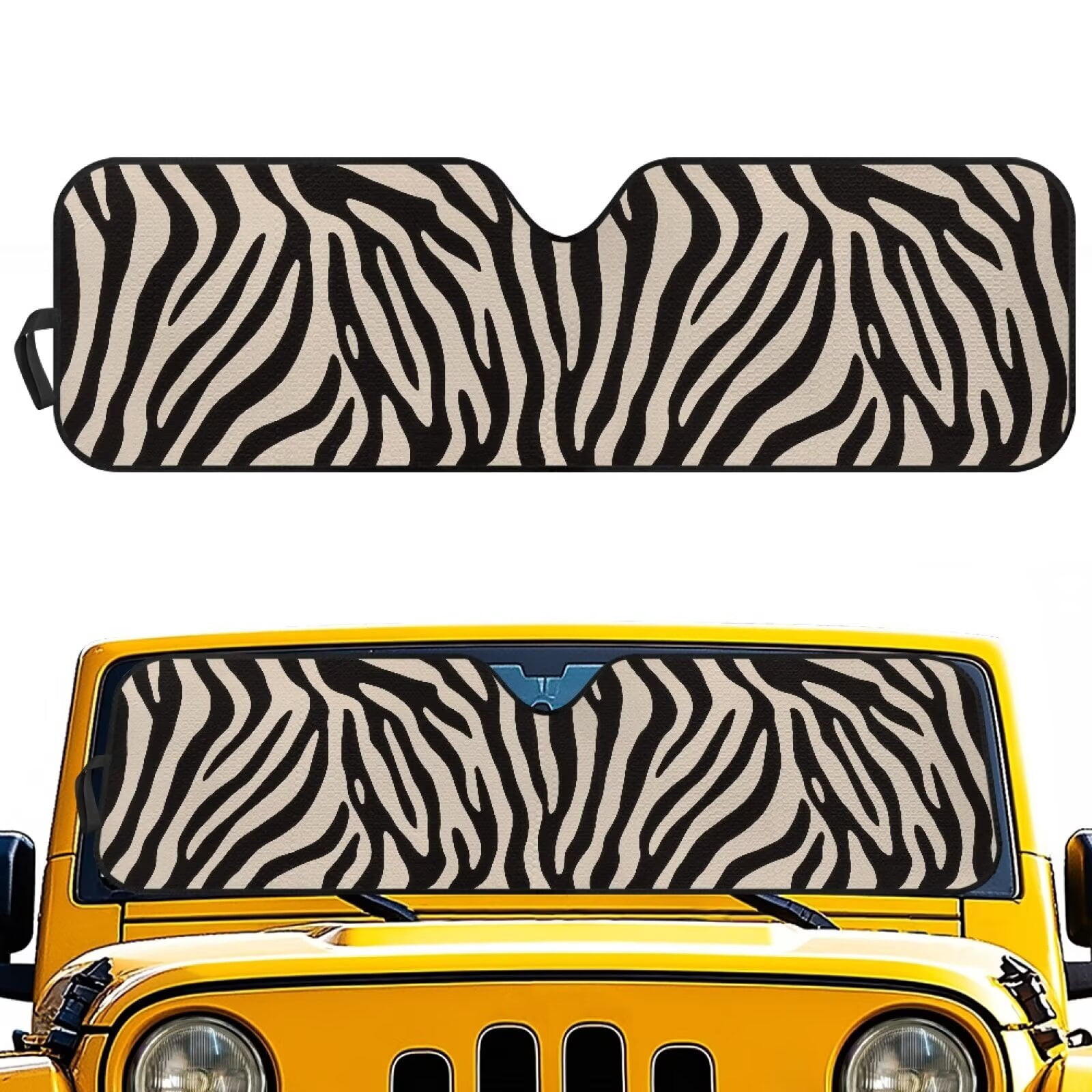 Yuyamidu Zebra Stripe Windshield Sun Shade Compatible with Jeep ...