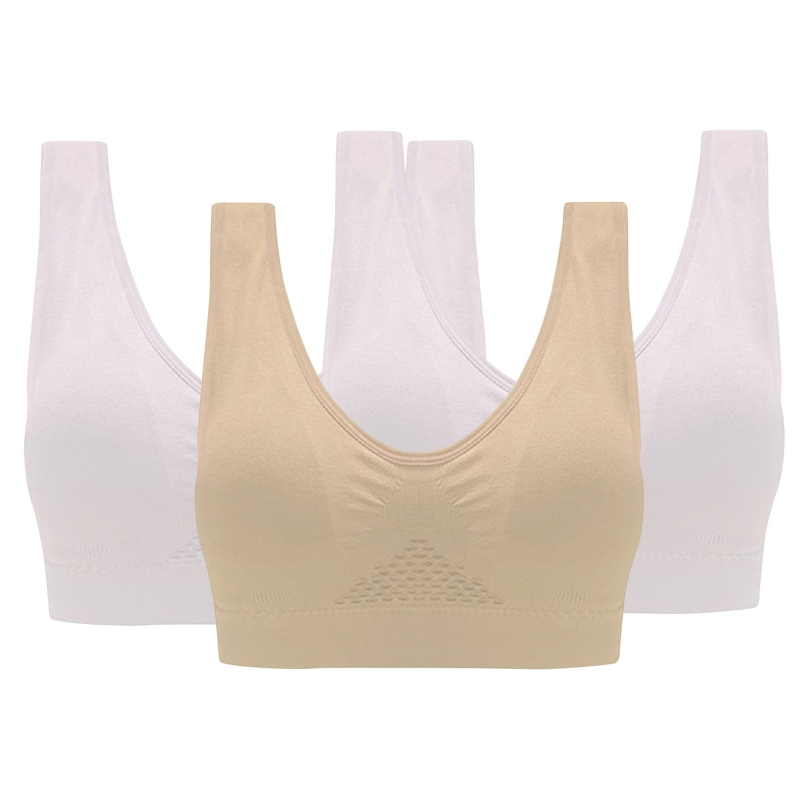Yuzhih 3 Pack Sports Bra for Women Wireless Push up Bras Tank Top Bra ...