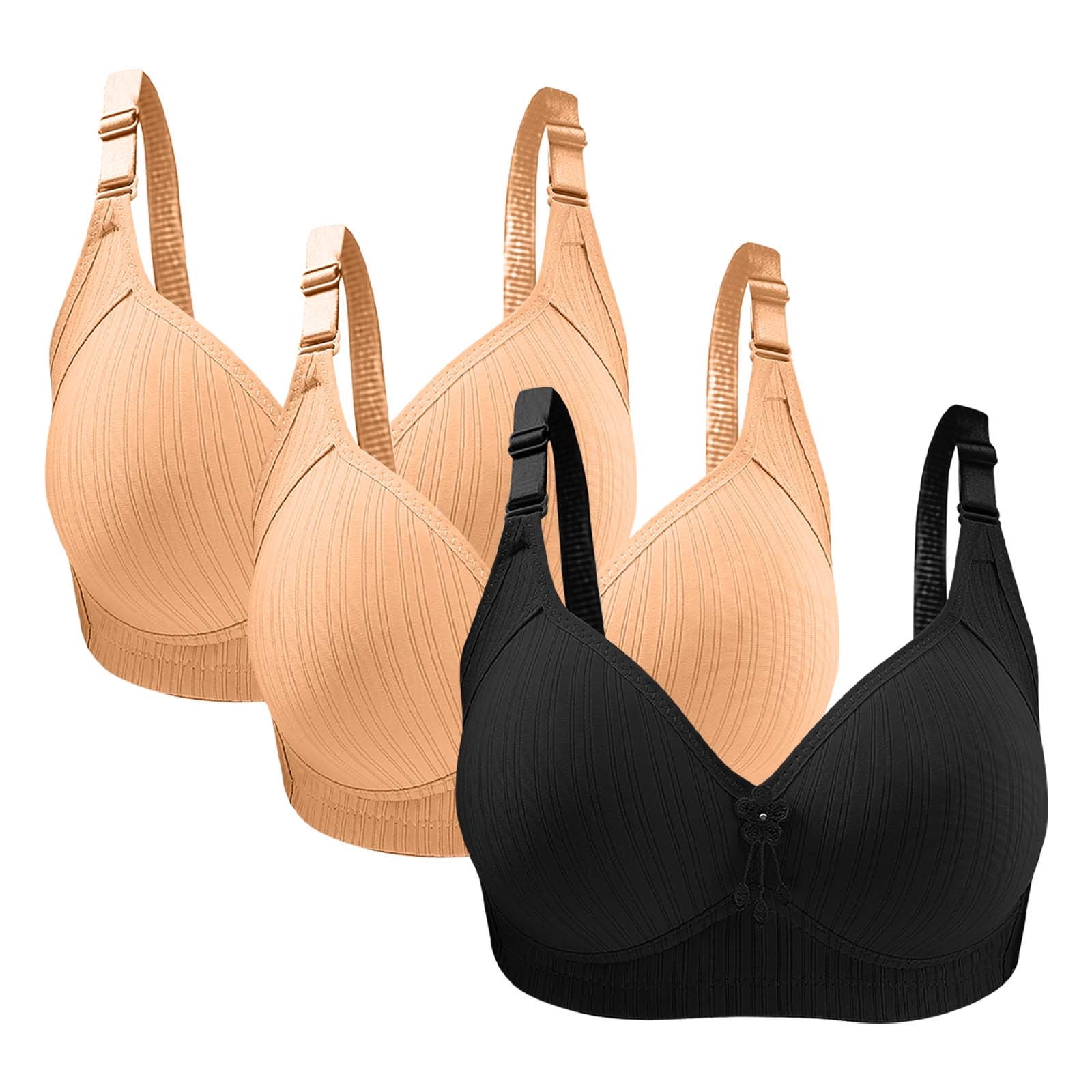 XuJwPNcy 3pc Wireless Bras for Women Fashion Solid Wirefree Bralettes ...