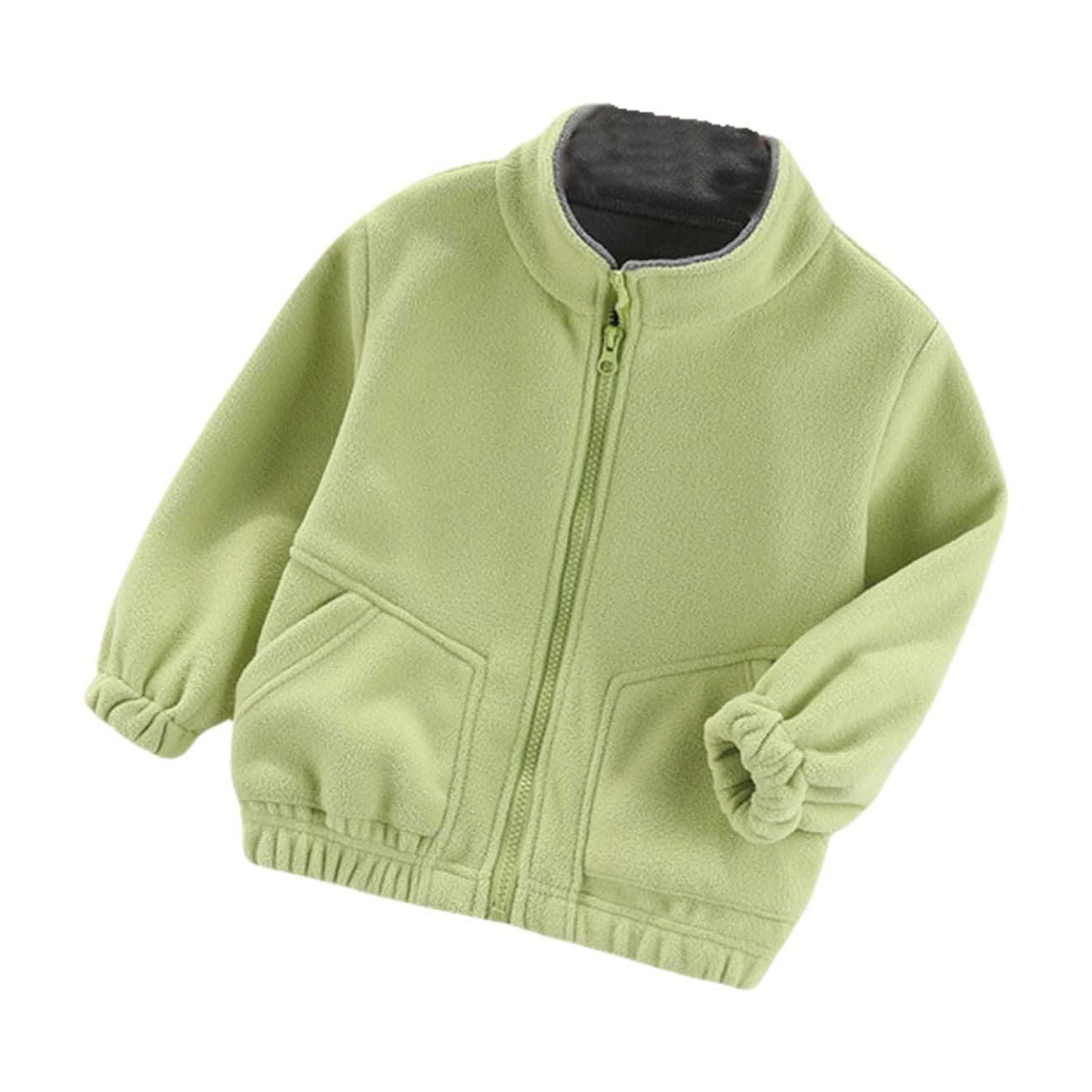 Yuzhih Boys Girls Toddler Fleece Jackets Winter Warm Solid Color Coat Long Sleeve Zip up Jacket ...