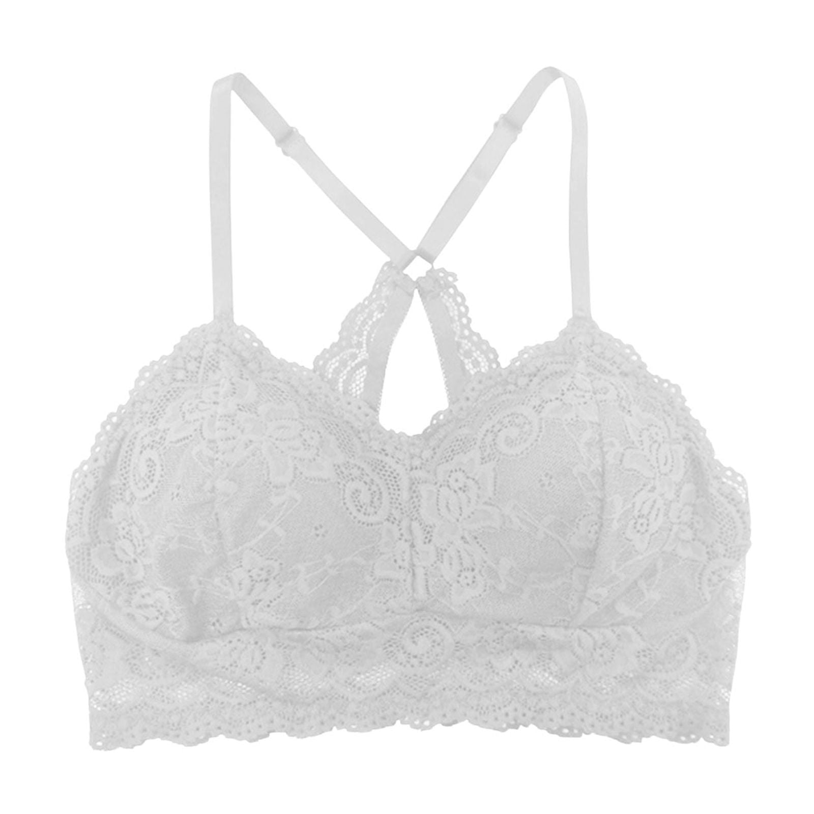 Yuzhih Bras for Women y Lace Plus Size Bra No Underwire with Padded ...
