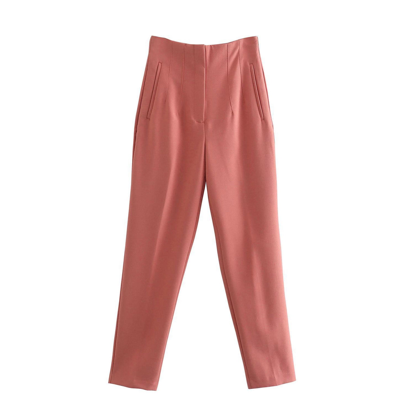 Yuzhih Dress Pants For Women Casual Solid High Waisted Pants Work