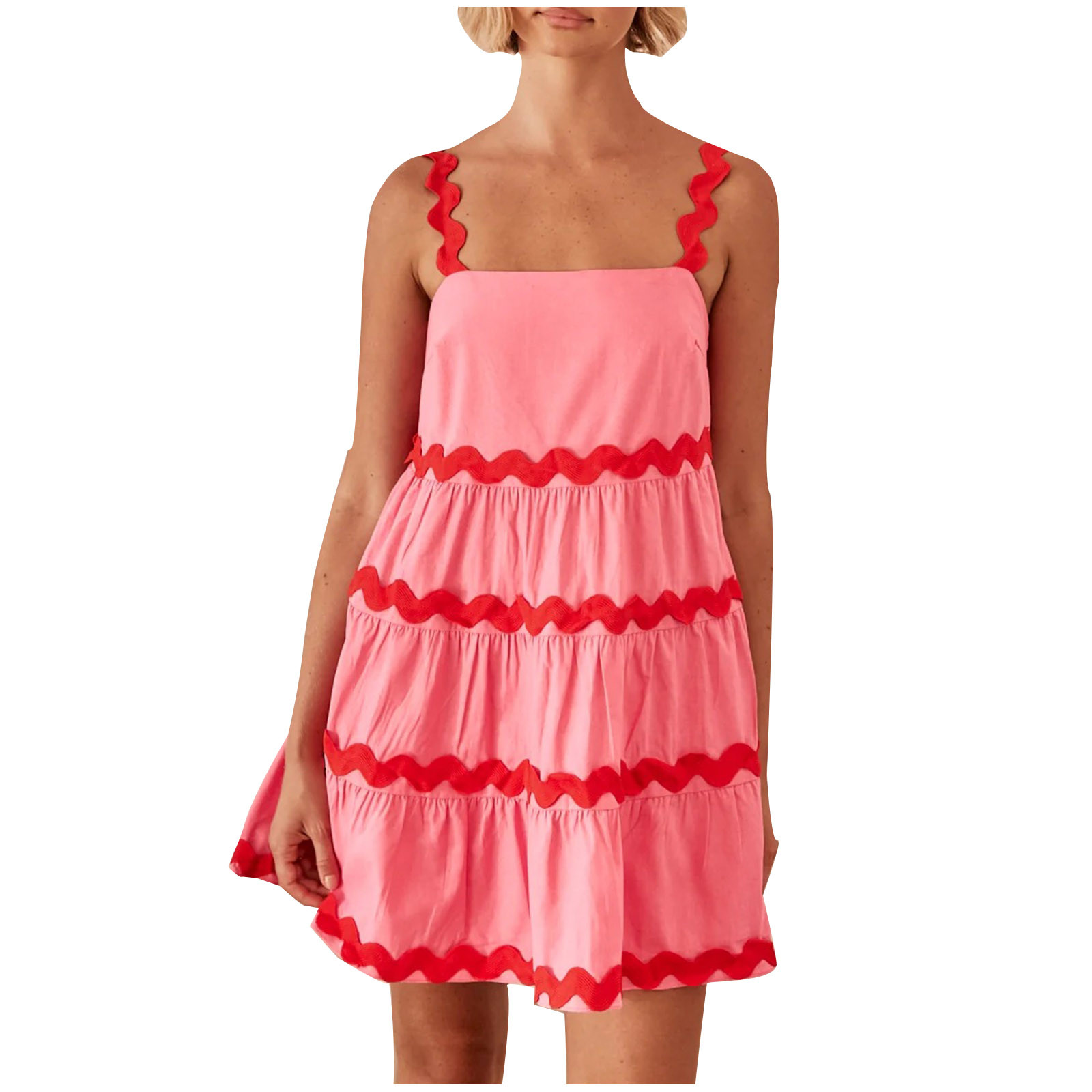XuJwPNcy Sundresses for Women Sleeveless Cute Flowy Beach Short Dresses ...