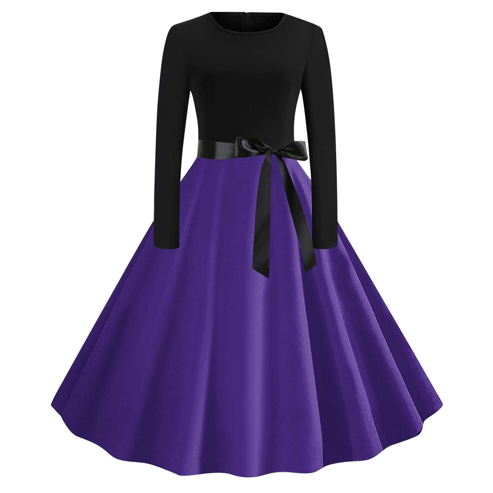 cfhntfmh Women's Dresses for Wedding Guest Long Sleeve Vintage A Line ...
