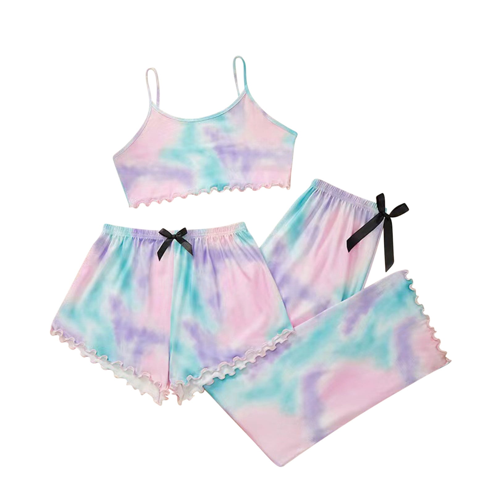 Yuzhih Women's Sleepwear Set Soft Sleeveless Pajama Lounge Set Cute ...