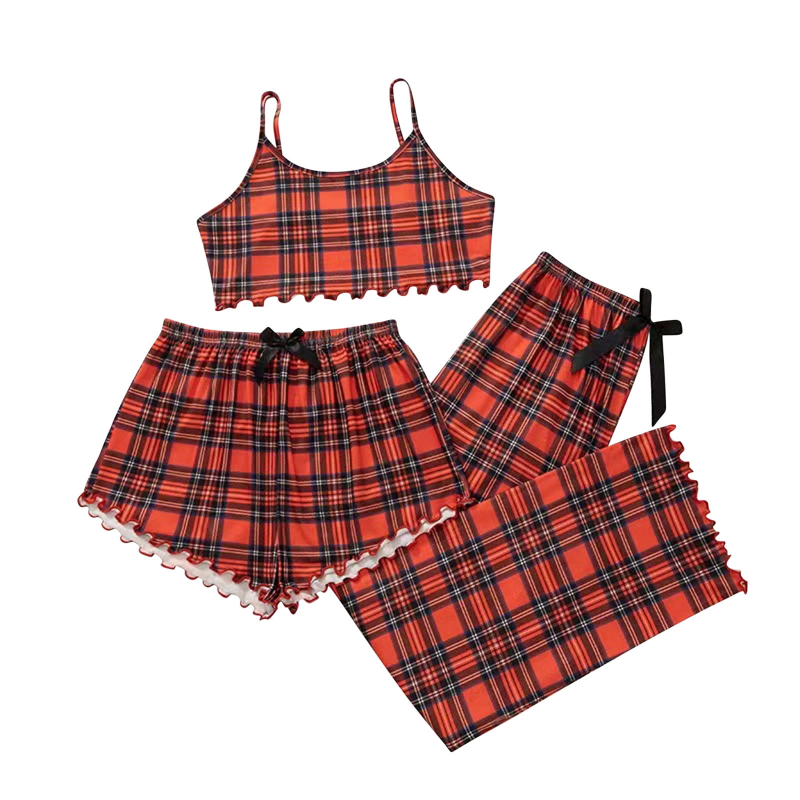 Yuzhih Women's Sleepwear Set Soft Sleeveless Pajama Lounge Set Cute ...