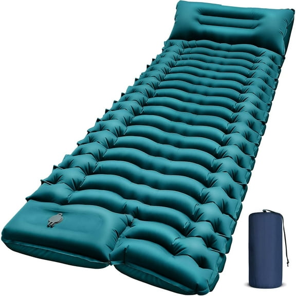 Camping Sleeping Pad - Ultralight, Built-In Pillow & Foot Pump ...