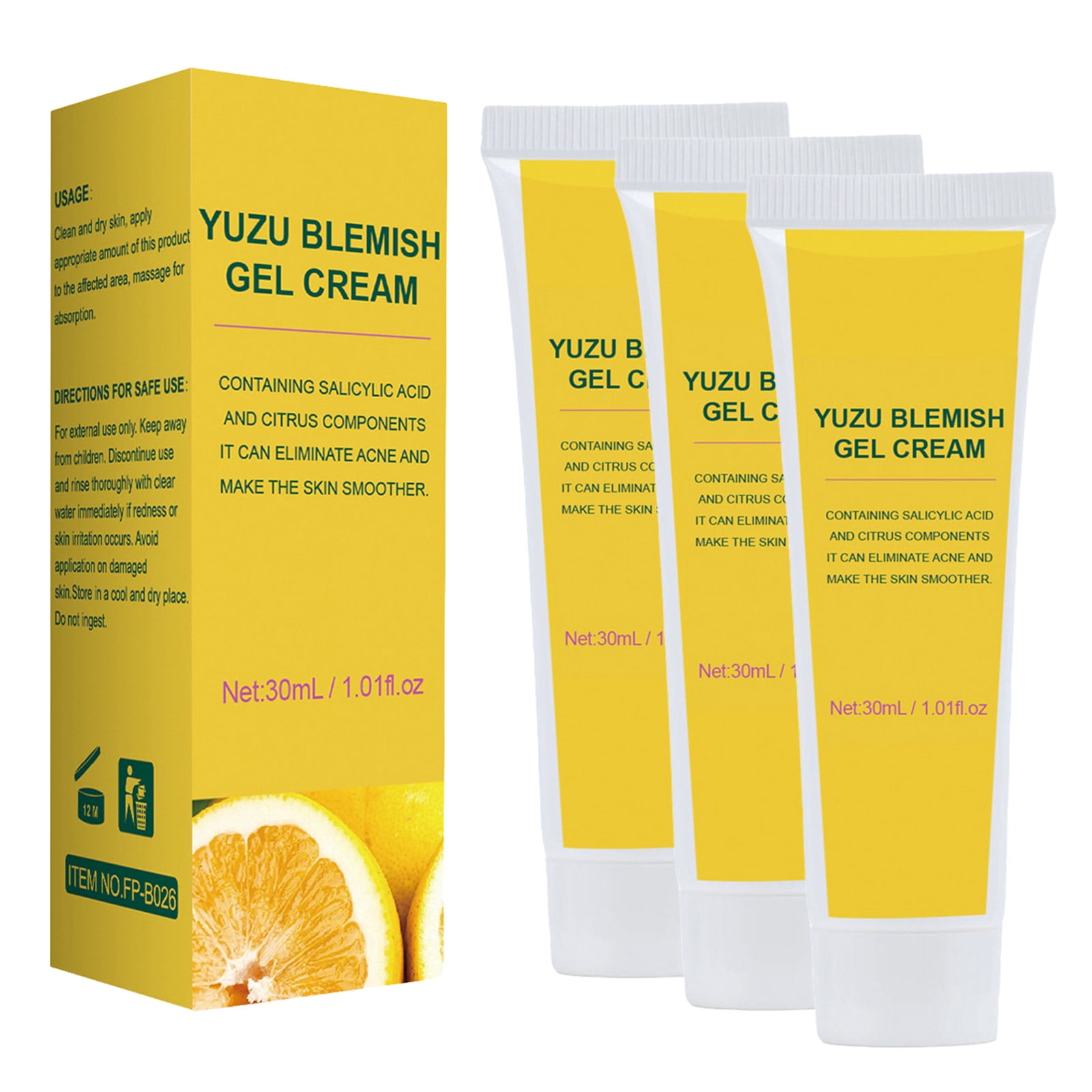 Yuzu Blemish Gel Cream,Rapid Clear Acne Eliminating Spot Treatment Gel ...