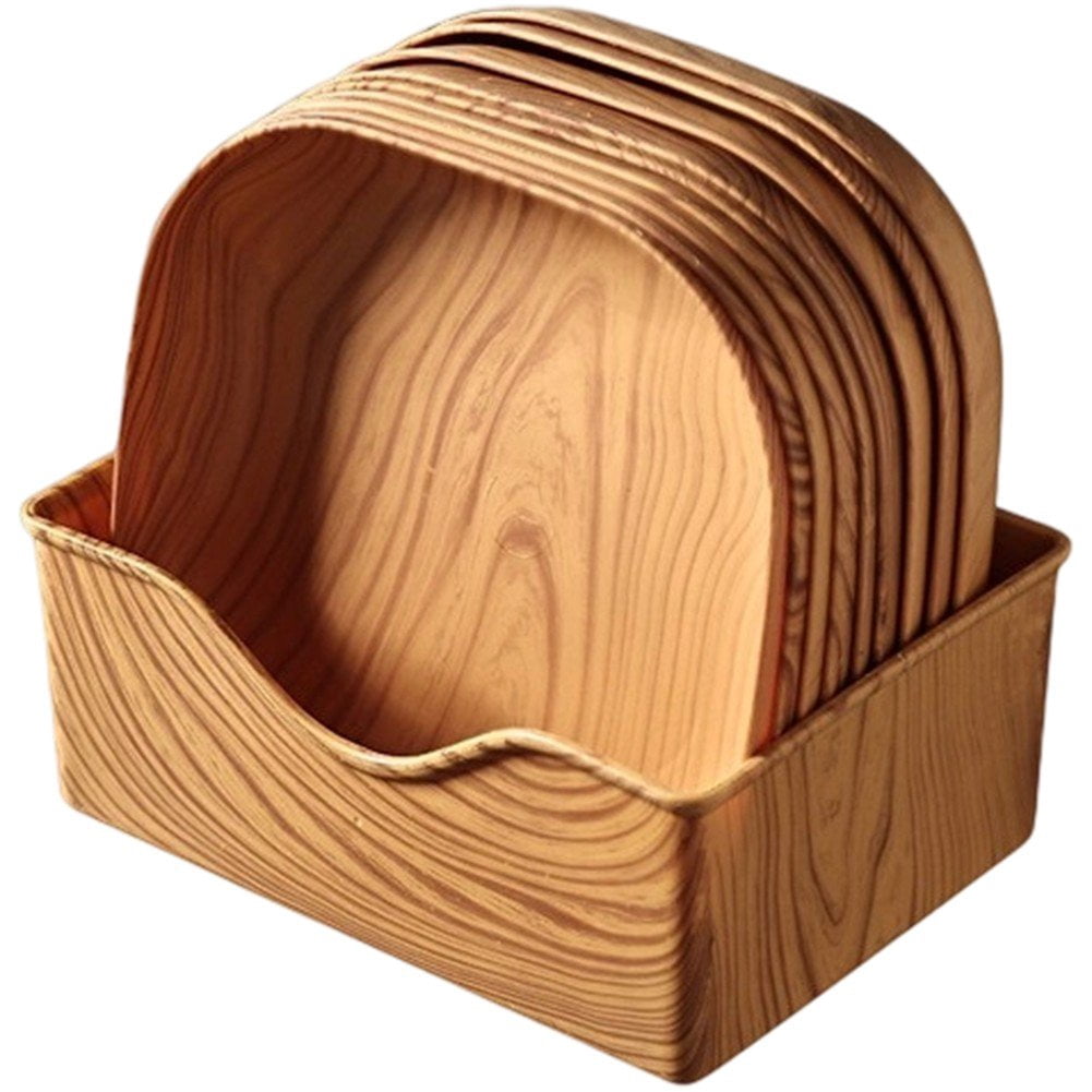 Yvsxxv Wood Grain Food Serving Platter 10pcs Japanese-Style Fruit Snack ...
