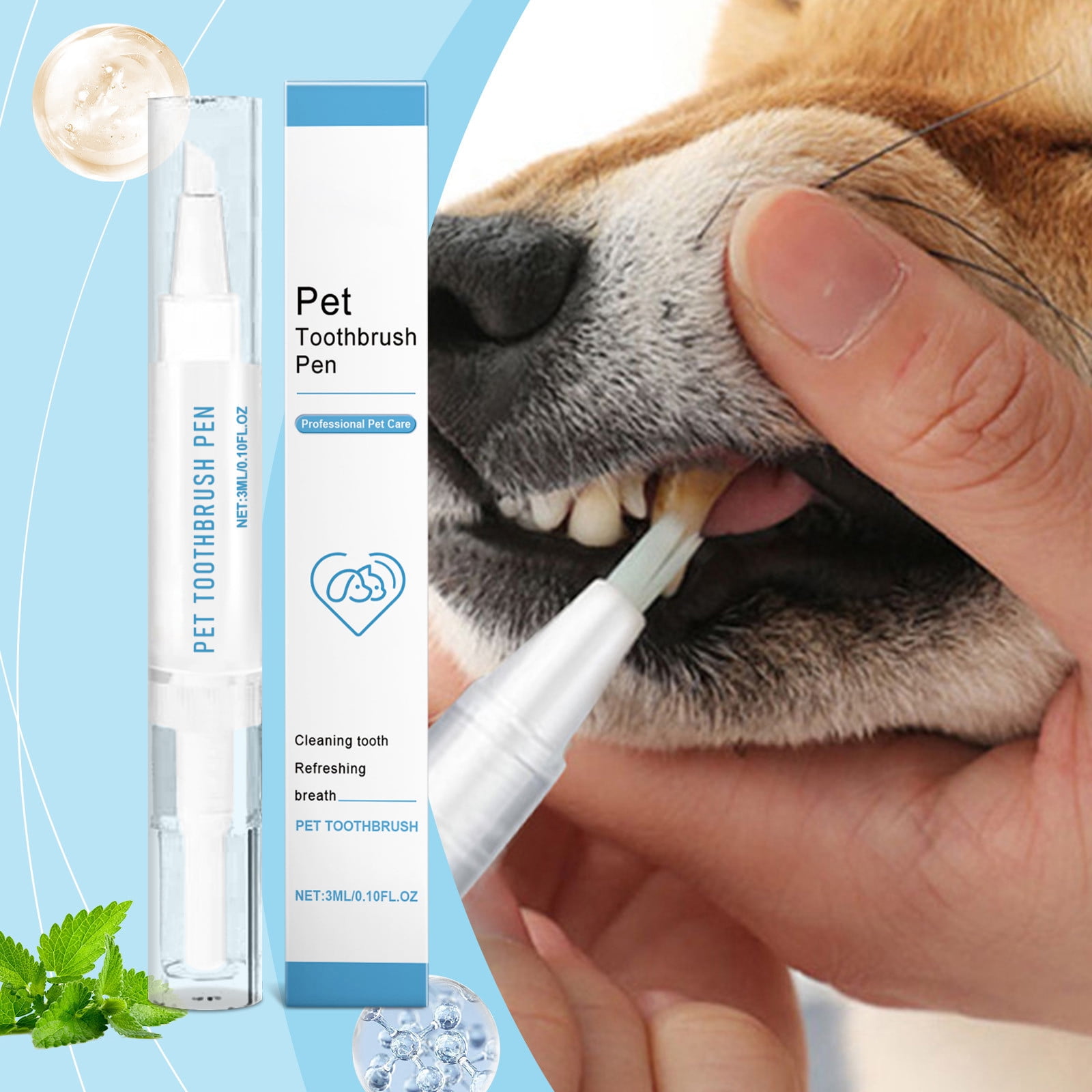 Ywbawe Pet Toothbrush Pen for Dogs and Cats, Teeth Cleaning and ...