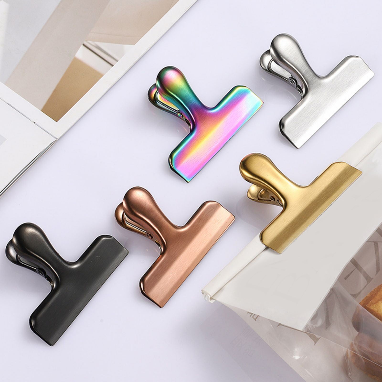 Ywbawe Stainless Steel Snack Sealing Clip, Food Bag Clip for Milk ...