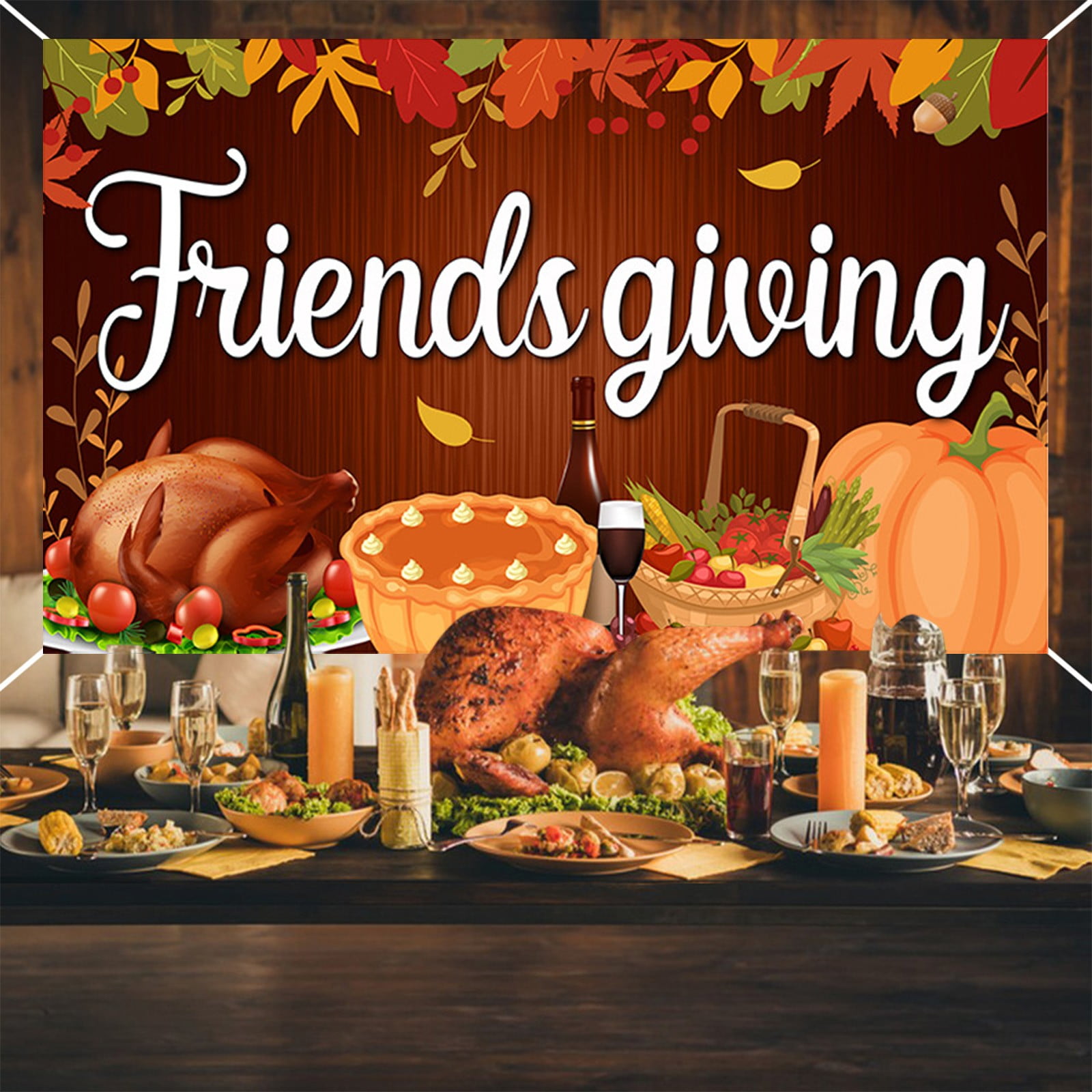 Ywbawe Thanksgiving Themed Background Cloth Orange and Yellow Series ...