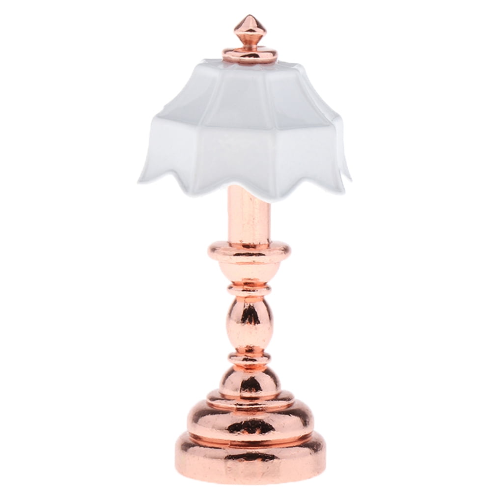 Ywmsfl 1:12 Miniature Furniture Umbrella Lampshade Table Lamp Light ...