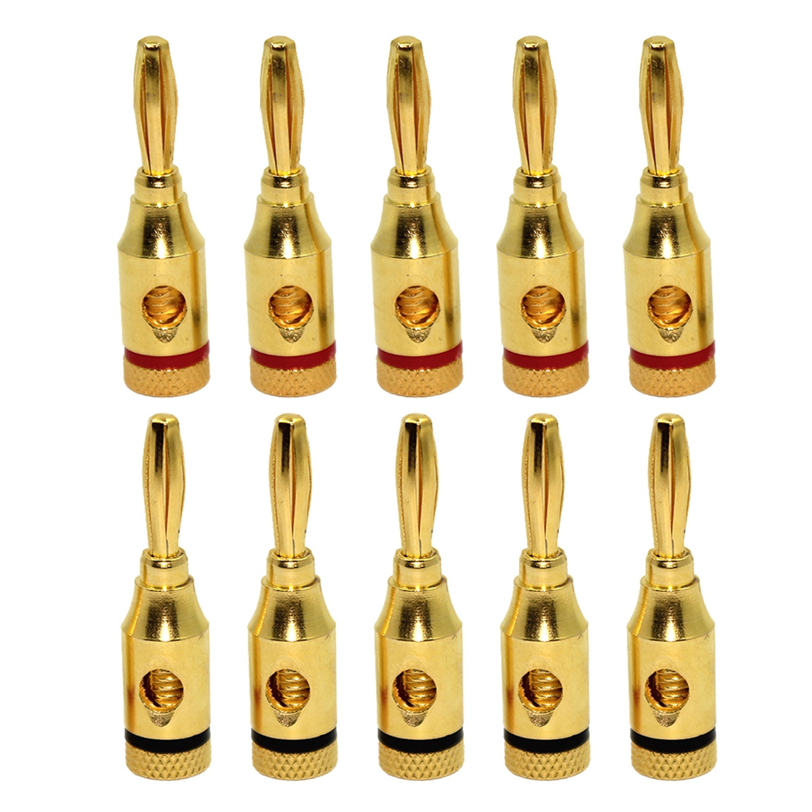 Ywmsfl 10 Pieces Banana Plugs Open Screw Type Home Theater Connector ...