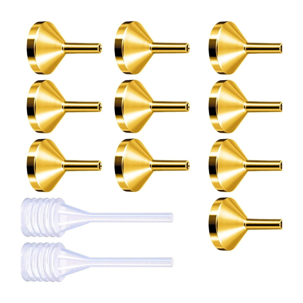 Ywmsfl 10 Small Metal Funnel with 2 Mini Pipette Mini Perfume Funnel ...