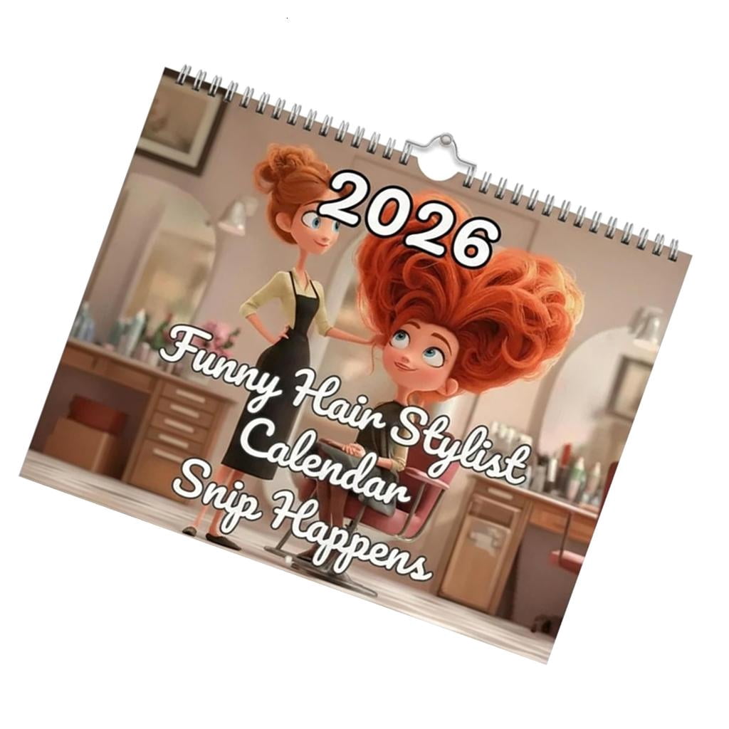 Ywmsfl 2026 Funny Hair Stylist Calendar Planner Twin Coil Binding Wall ...
