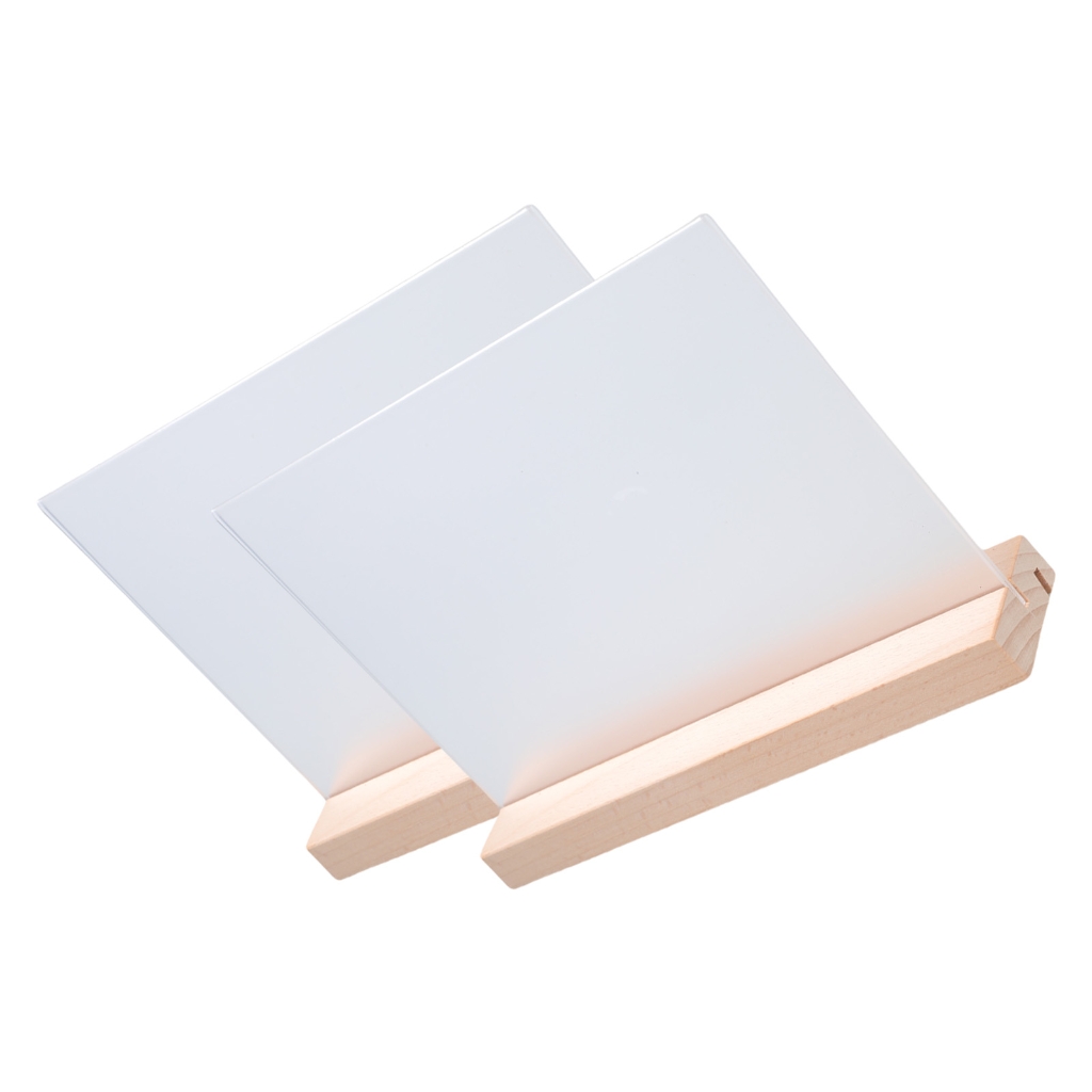 Ywmsfl 2Pcs Clear Acrylic Poster Display Stand with Wood Base Vertical ...