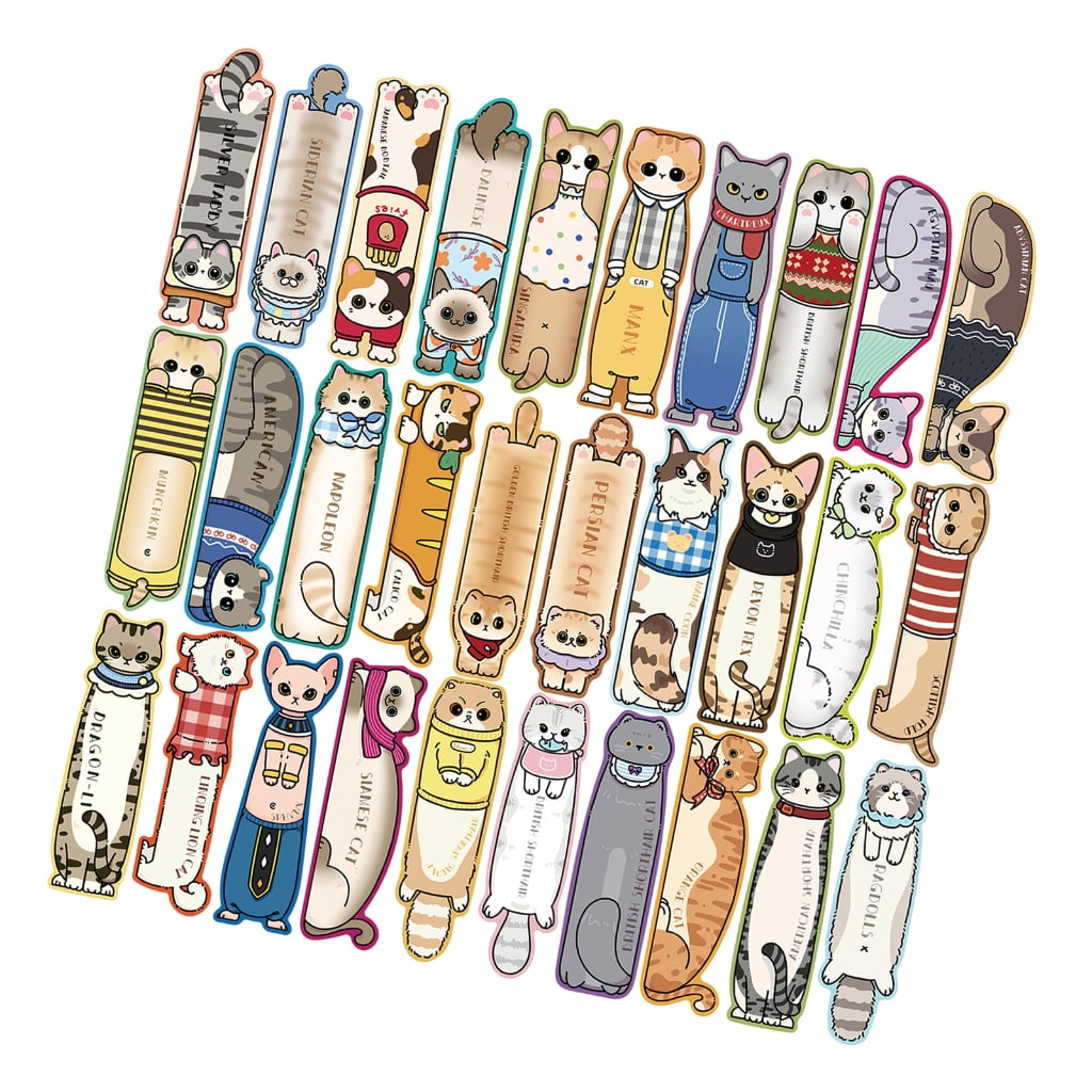 Ywmsfl 30Pieces Animal Cats Kitten Bookmarks Reading Aids for Book ...