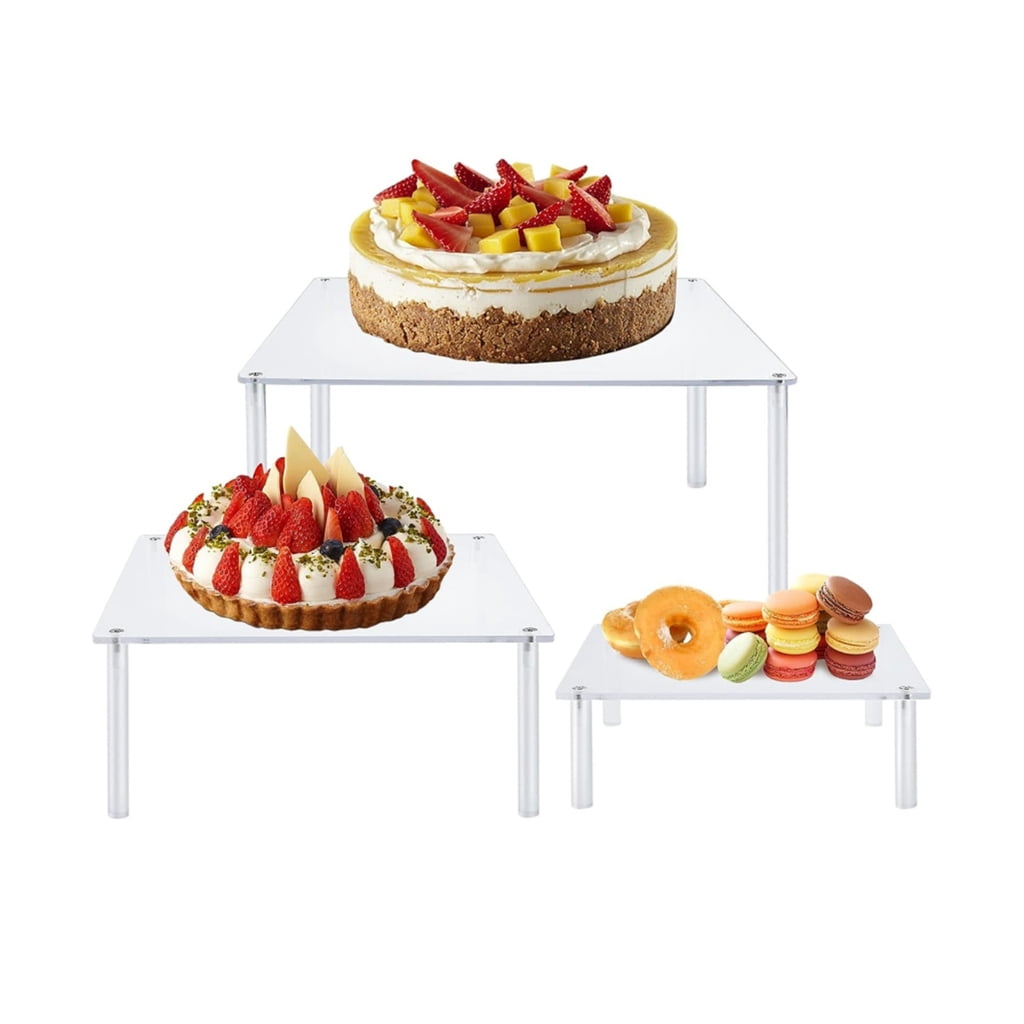 Ywmsfl 3Pcs Elegant Acrylic Dessert Stand Round Display Racks for Cakes ...