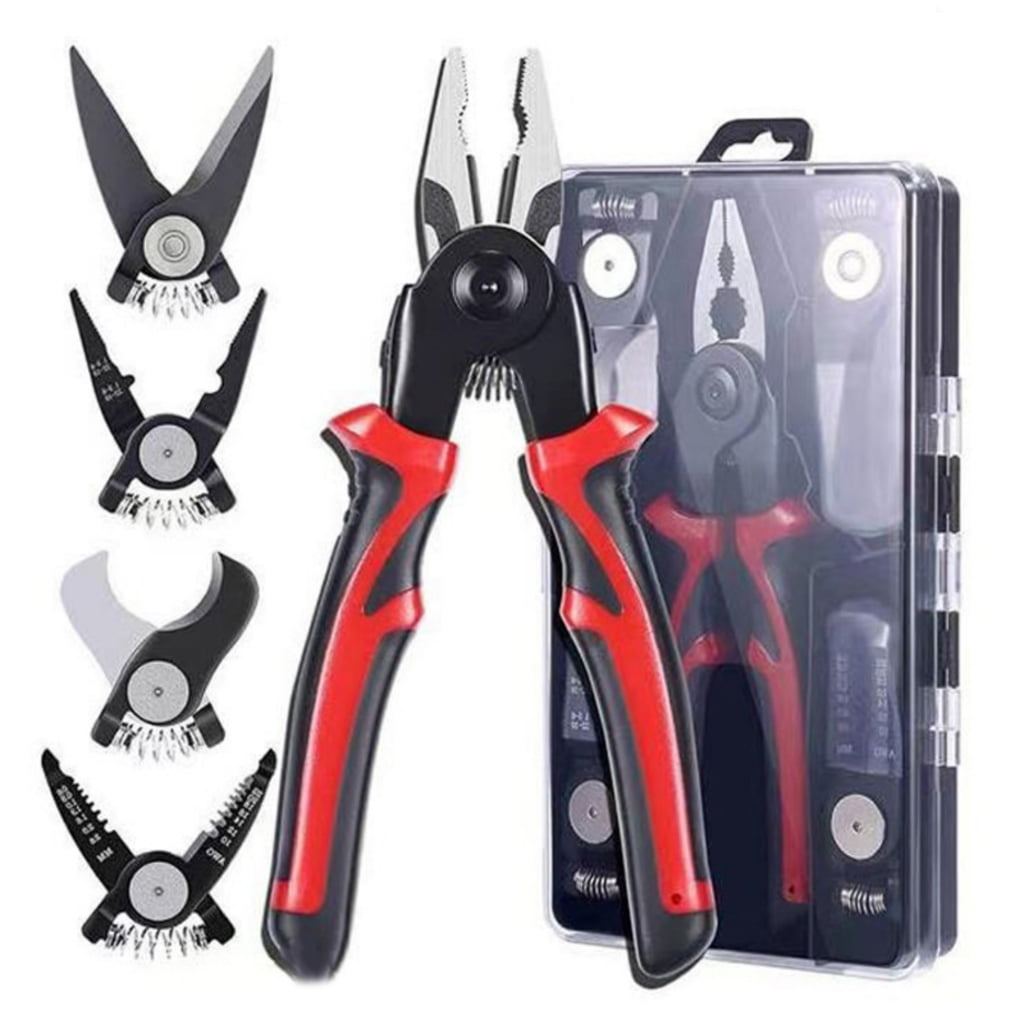 Ywmsfl 5 in 1 Replaceable Head Pliers Set Cable Scissors Wire Strippers ...