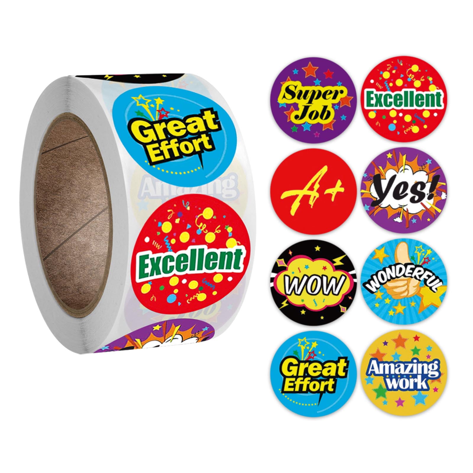 Ywmsfl 500Pcs/Roll Cartoon Reward Stickers Students Motivation Teacher ...