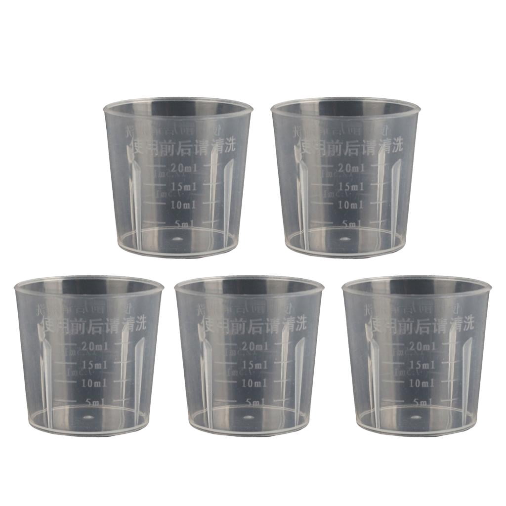 Ywmsfl 5Pcs Clear Liquid Measuring Mixing Cup Liquid Container Beakers ...