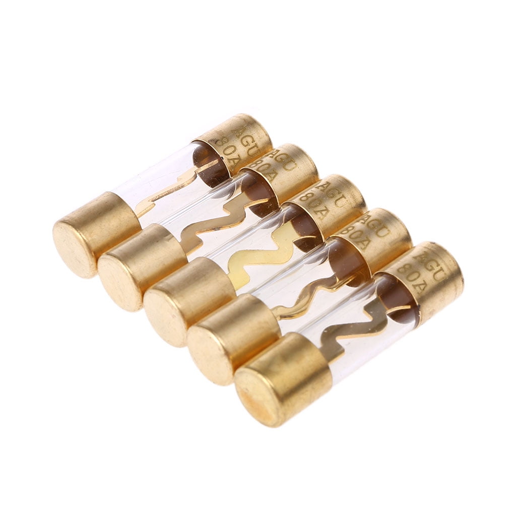 Ywmsfl 5Pcs Gold Plated Glass AGU Fuses Pack Car o Amplifier - Walmart.com