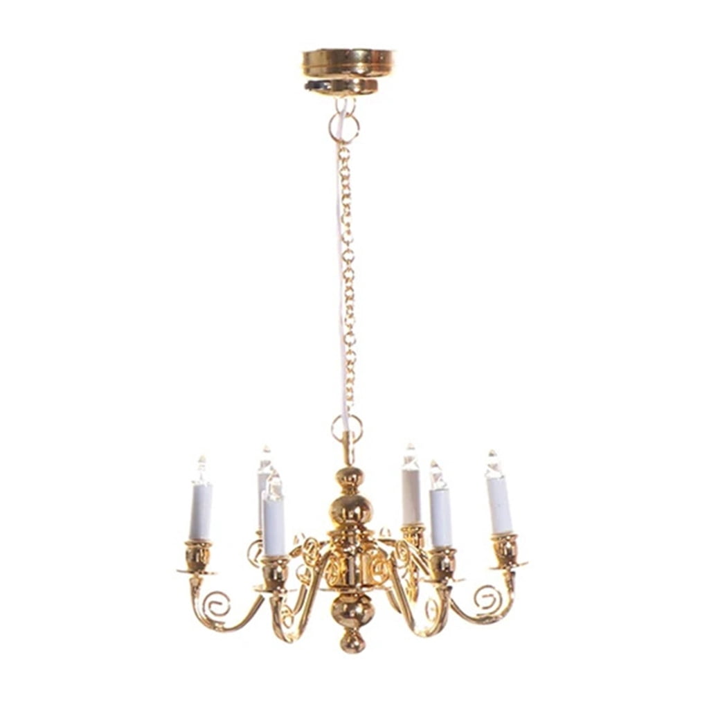 Ywmsfl 6 Head Lamp Miniature Ceiling Lamp Dollhouses Chandelier LED ...