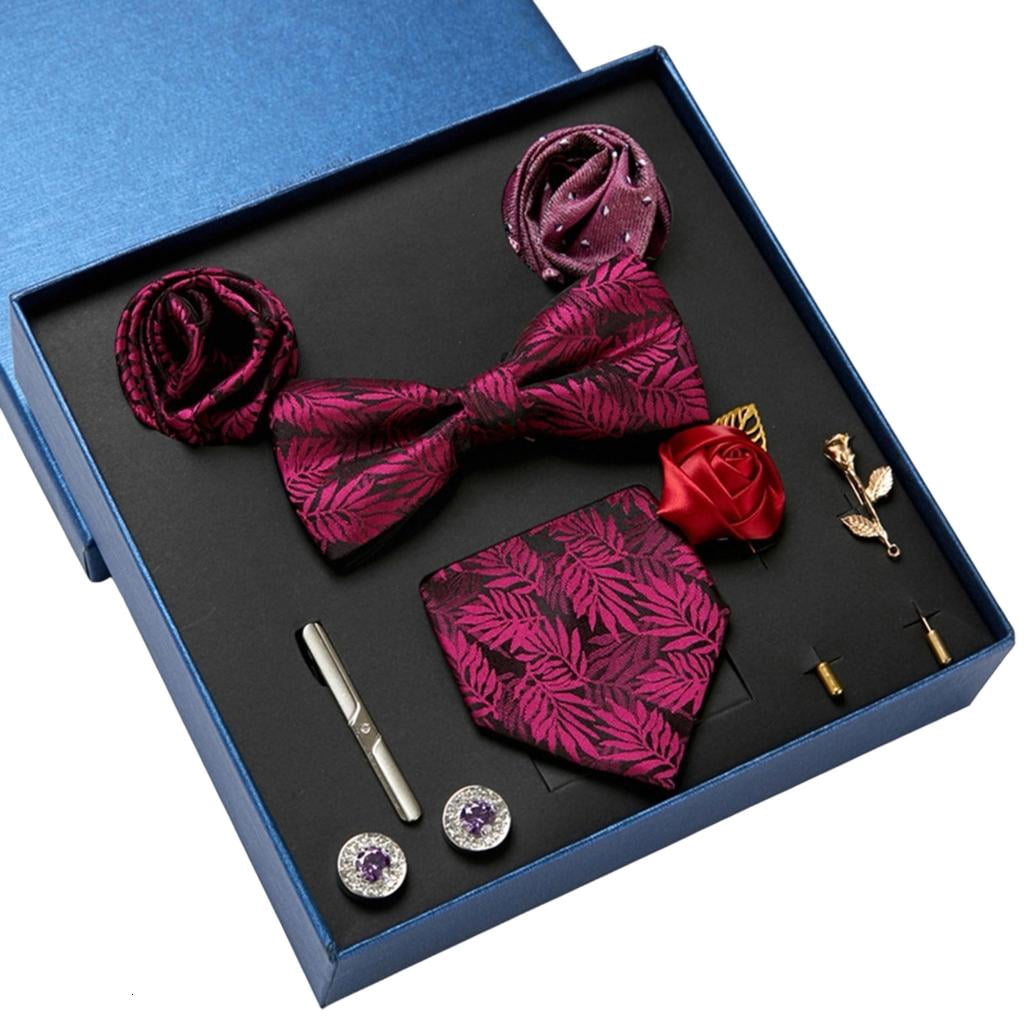 Ywmsfl 9Pcs Professional Men's Outfit Neck Tie Set with Accessories ...