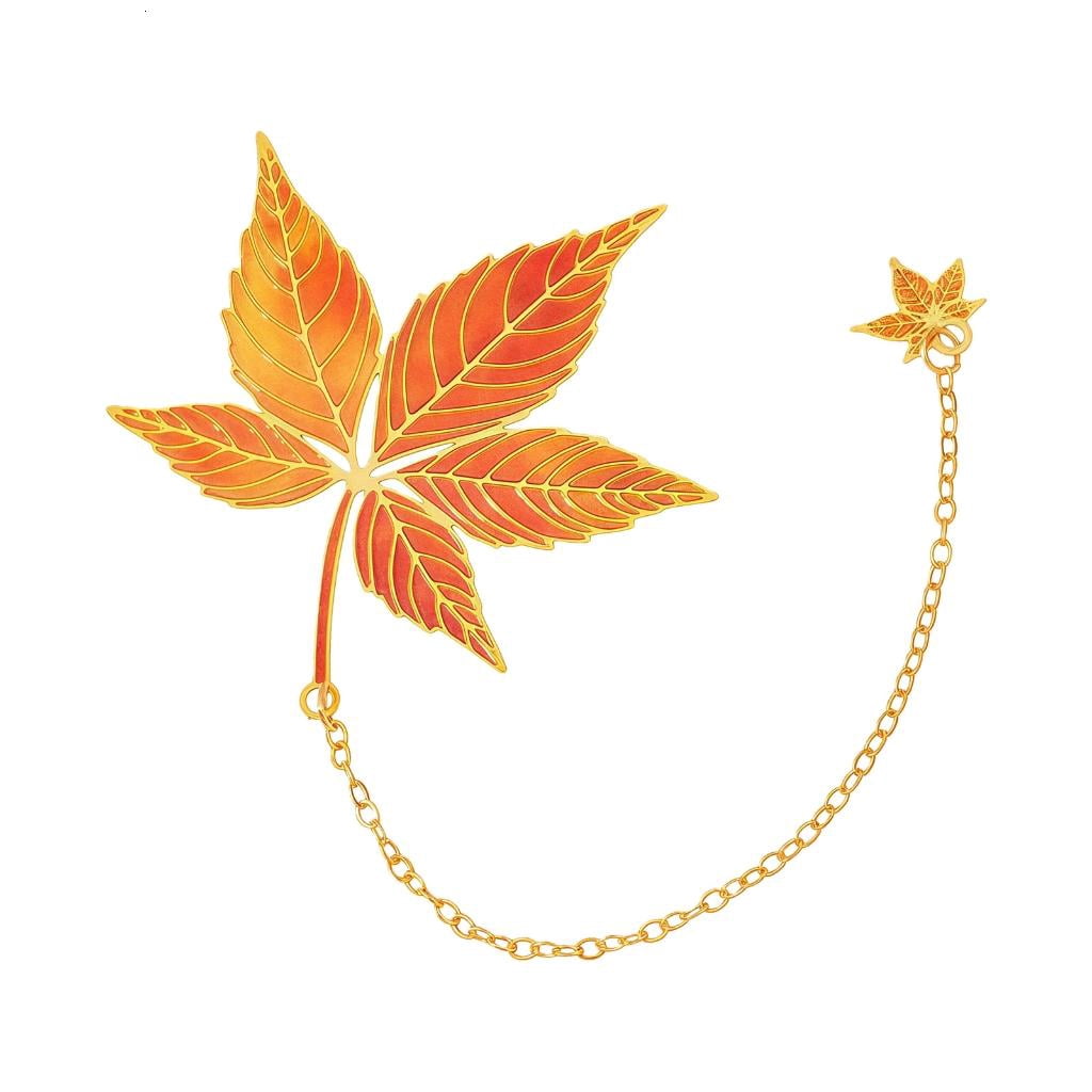 Ywmsfl Autumn Leaves Themed Bookmarks Retro Metal Bookmarks with Chain ...