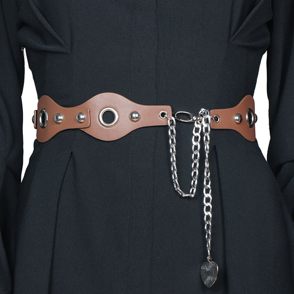 Ywmsfl Big Eyelet Chain Belt Western Belt Adult Fashion Oval Shaped ...